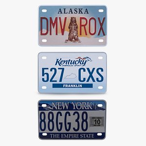 license car plate 3d model