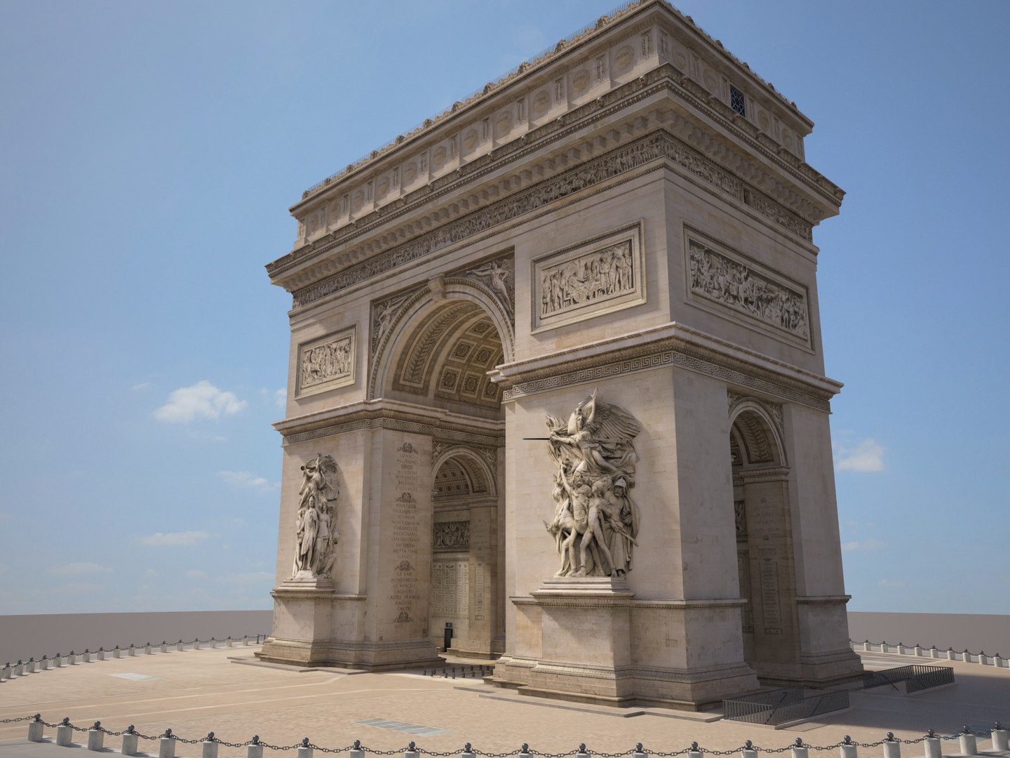 Paris Triumphal Arch 3d Model