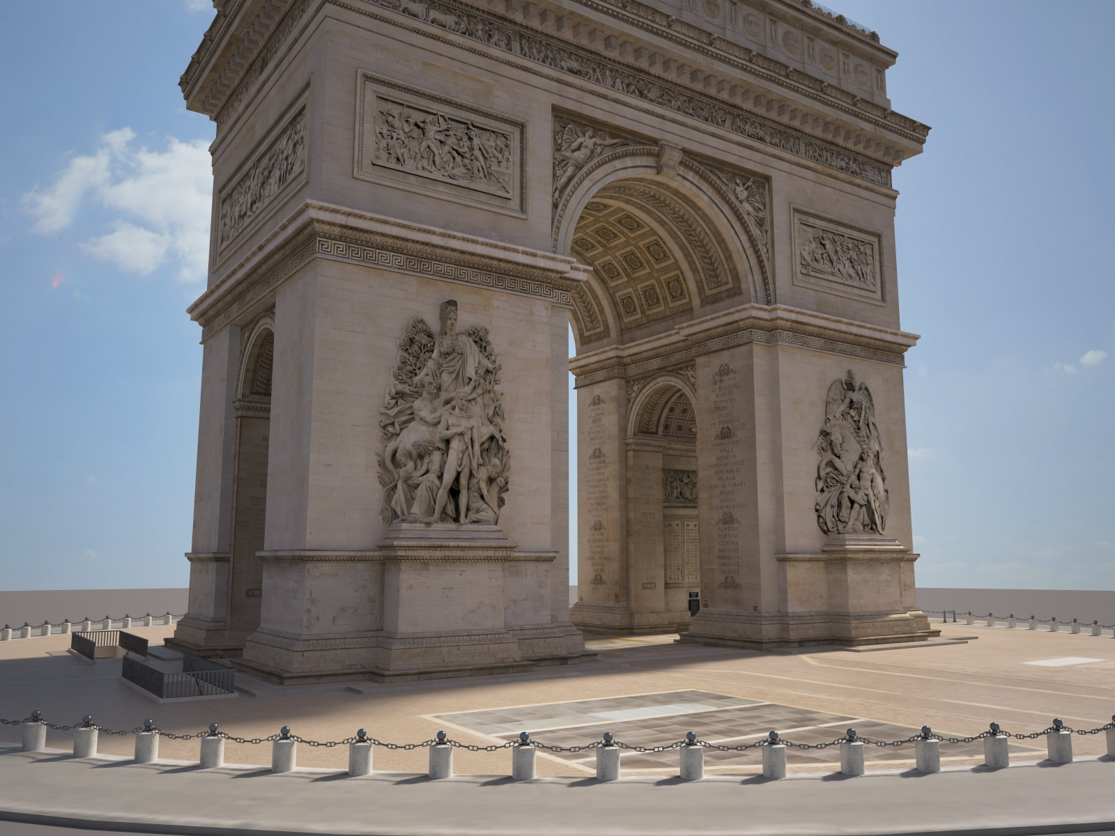 paris triumphal arch 3d model