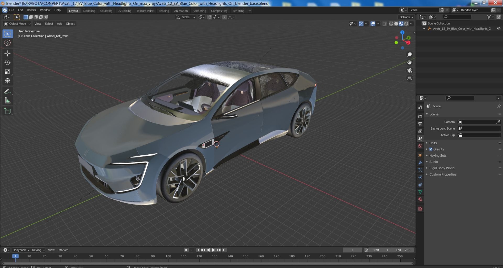 3D Model Avatr 12 EV Blue Color With Headlights On - TurboSquid 2214652