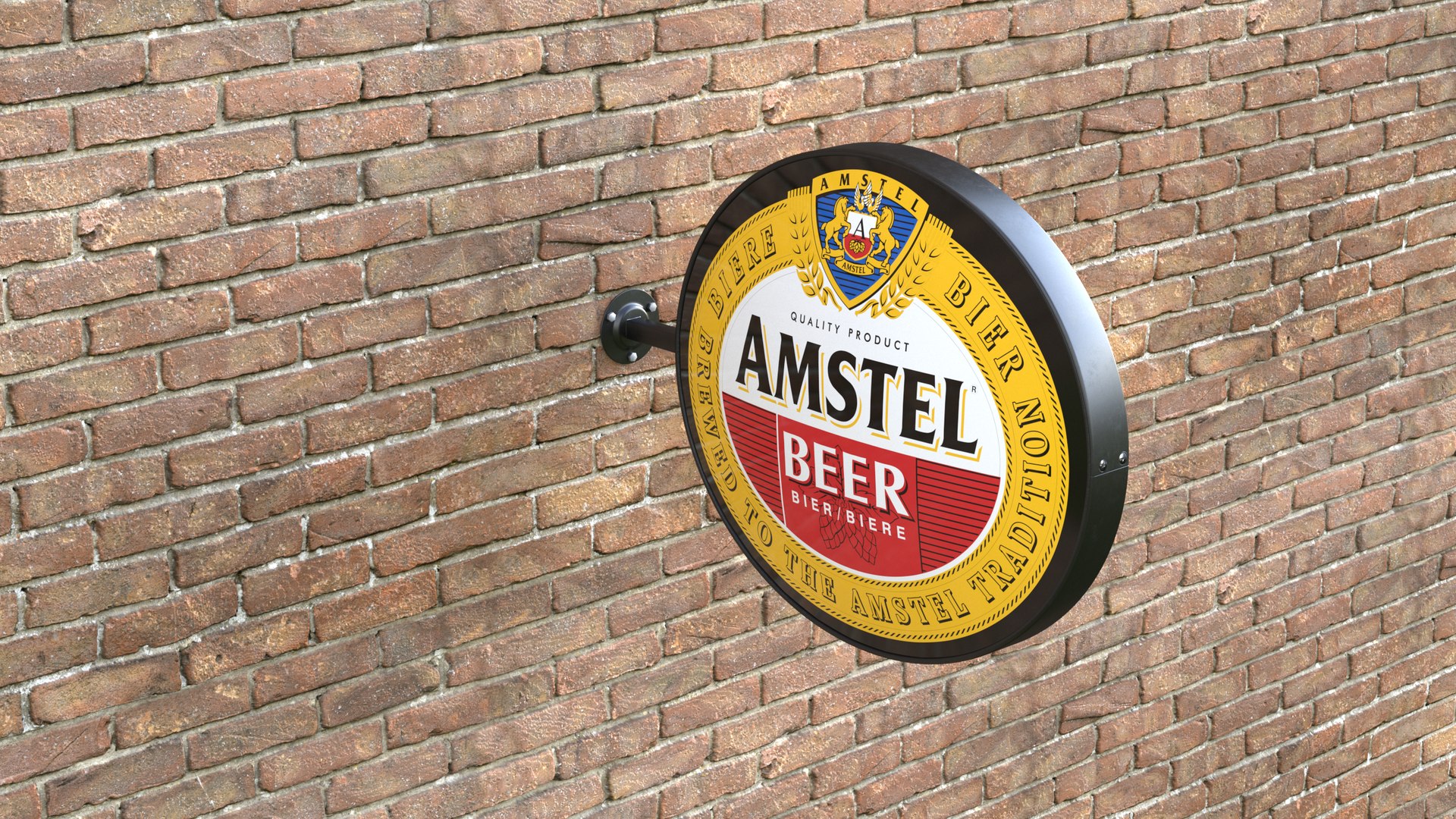 3D amstel wall sign model - TurboSquid 1466438