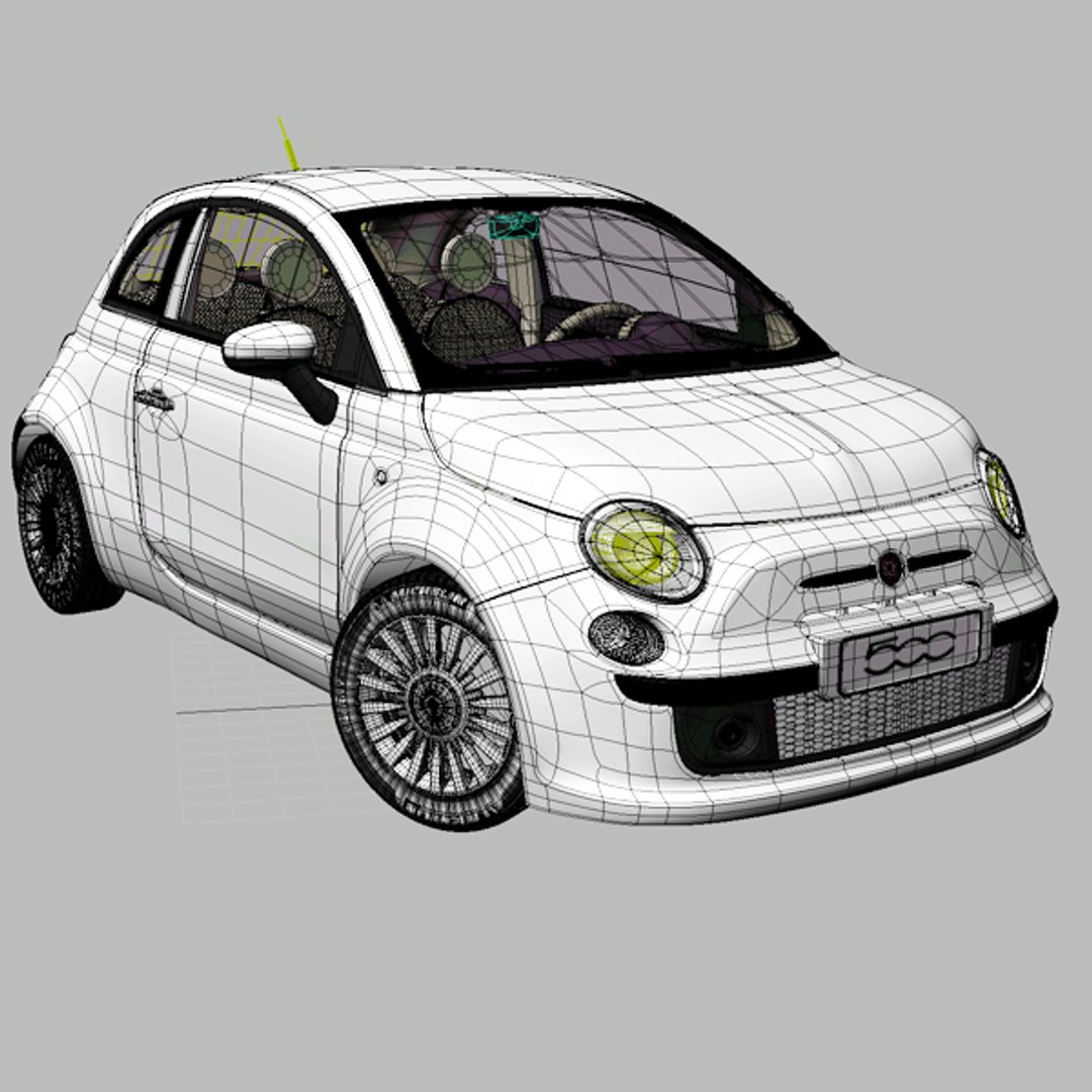 3d fiat 500 model