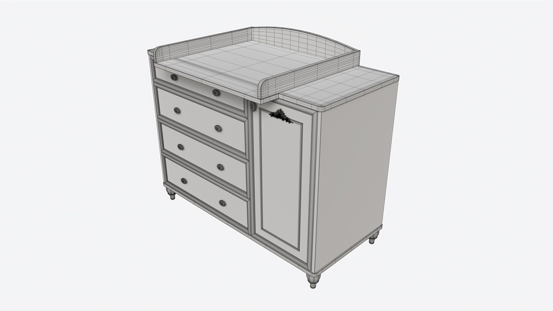 Cilek Romantic Dresser With Table 3D Model - TurboSquid 2120680