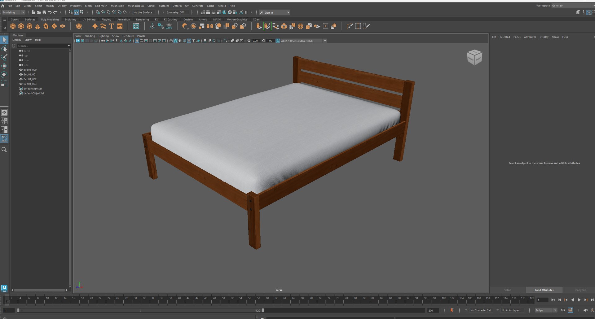 Classic Wooden Bed 3D Model - TurboSquid 2402756