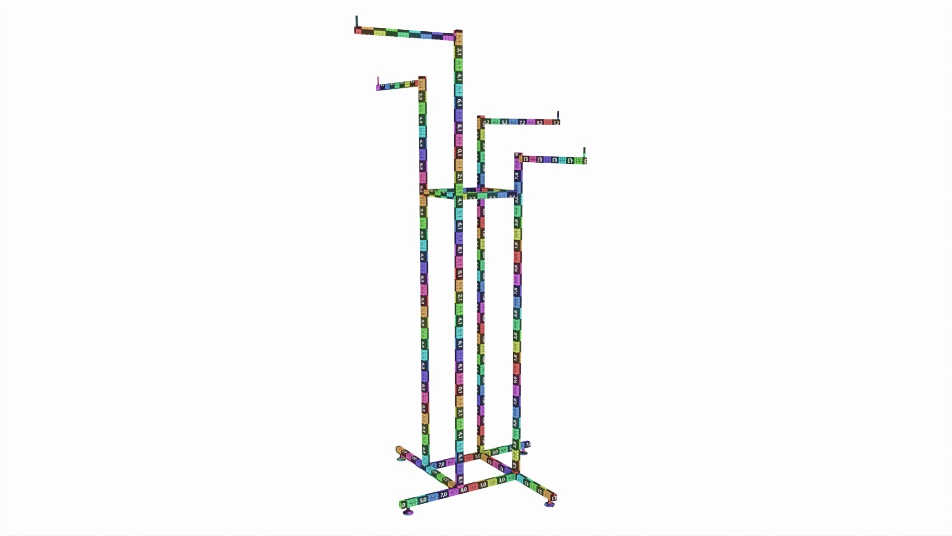 3D Store 4-way Adjustable Square Tube Clothing Rack Model - TurboSquid ...