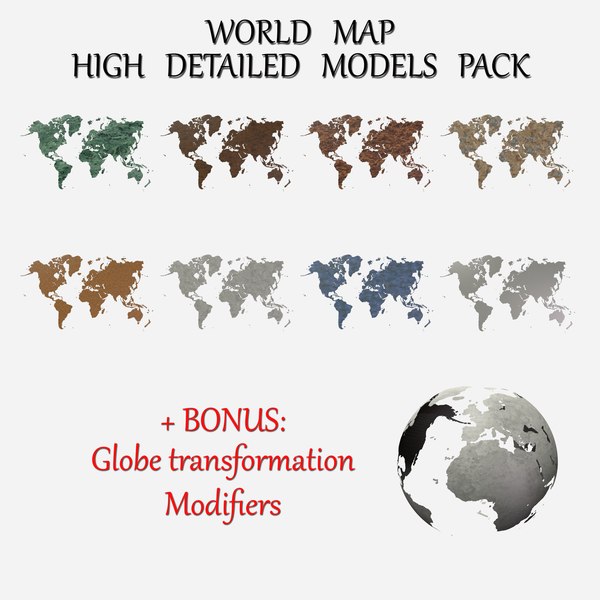modelo 3d World Maps Creative Pack - TurboSquid 1022603