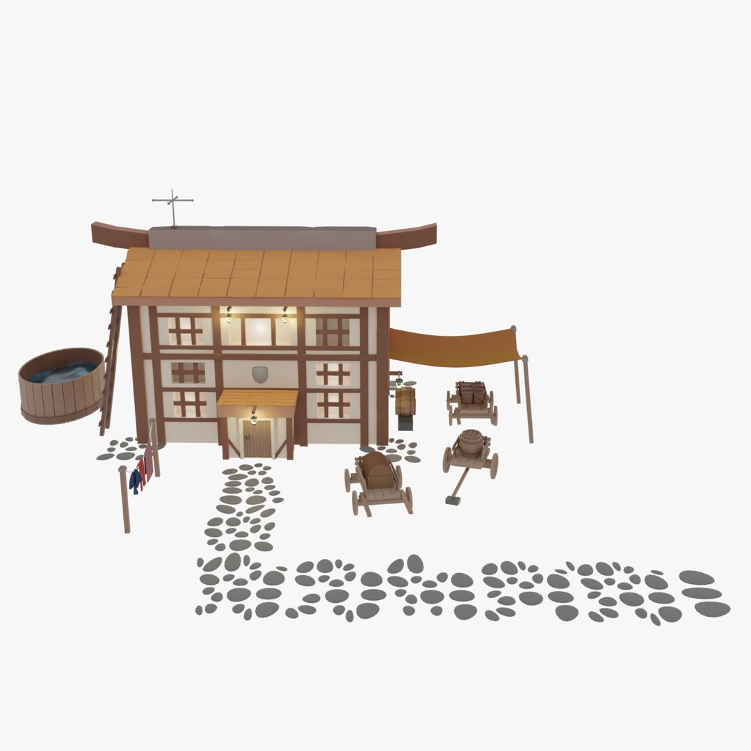 3D Medieval House Low Poly Model - TurboSquid 2123406