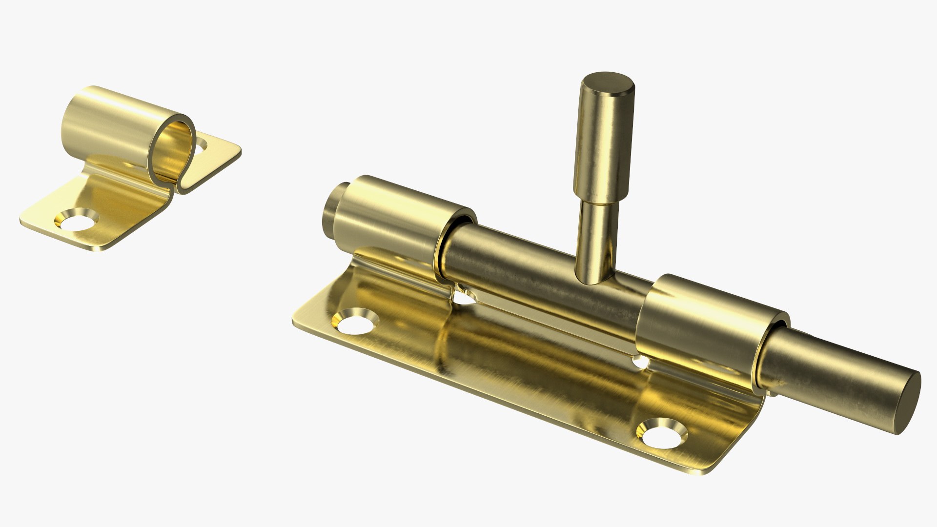 Door Latch Sliding Lock Brass Model - TurboSquid 1788042