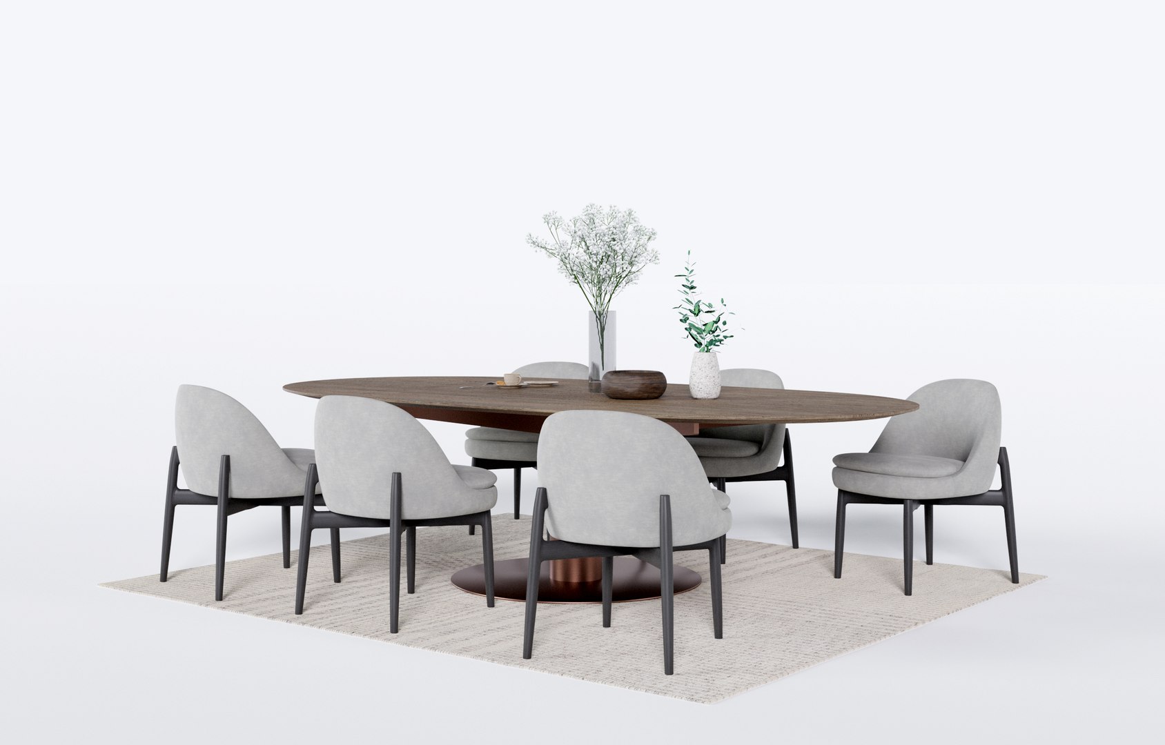 3D model Dining Table with Chairs - TurboSquid 2113874