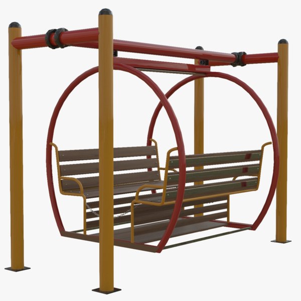 3D Playground Metal Porch Circular - Rounded Seat Swings - 01 ...