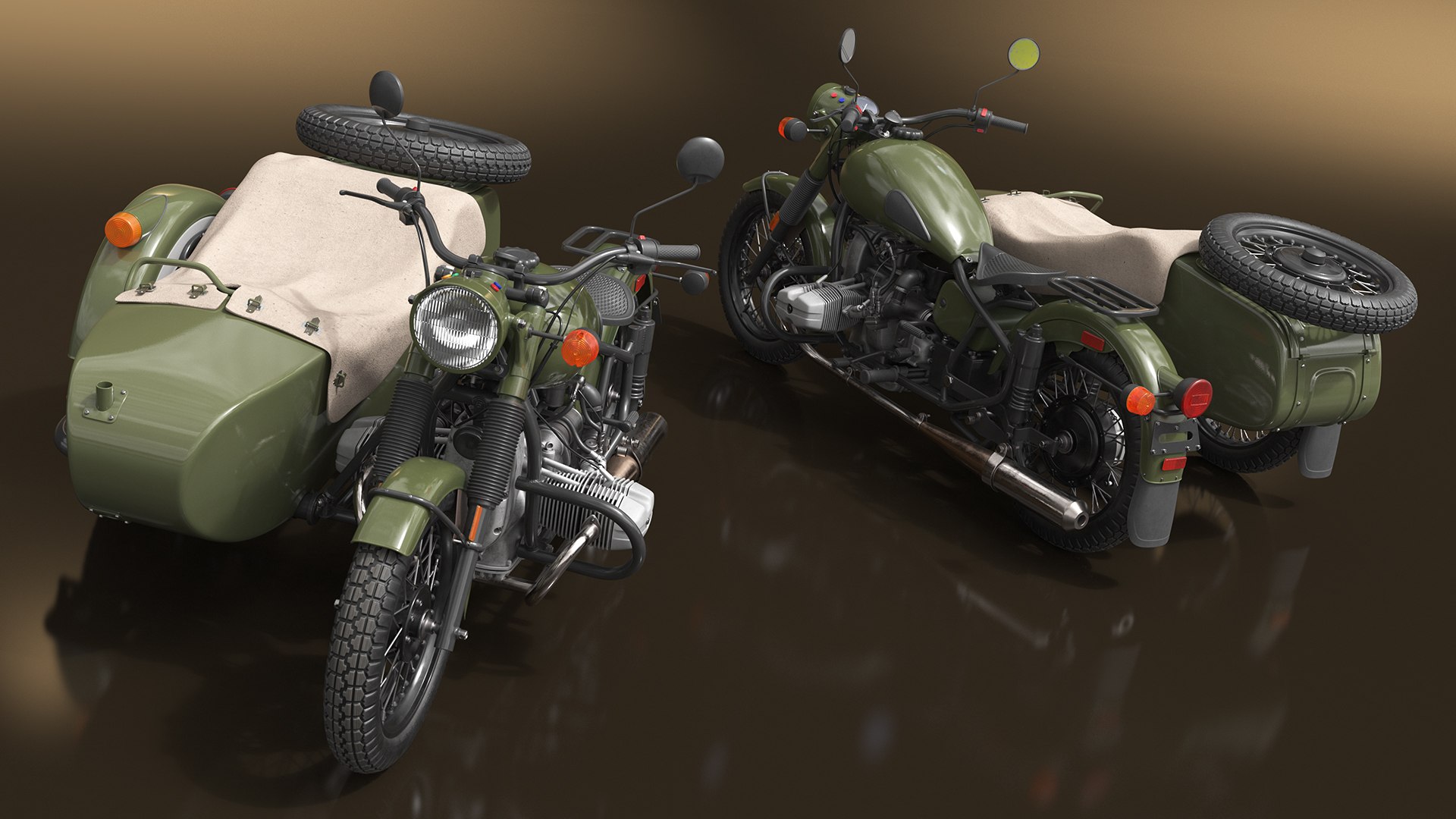 Vintage Motorcycle With Sidecar 3D Model - TurboSquid 2399341