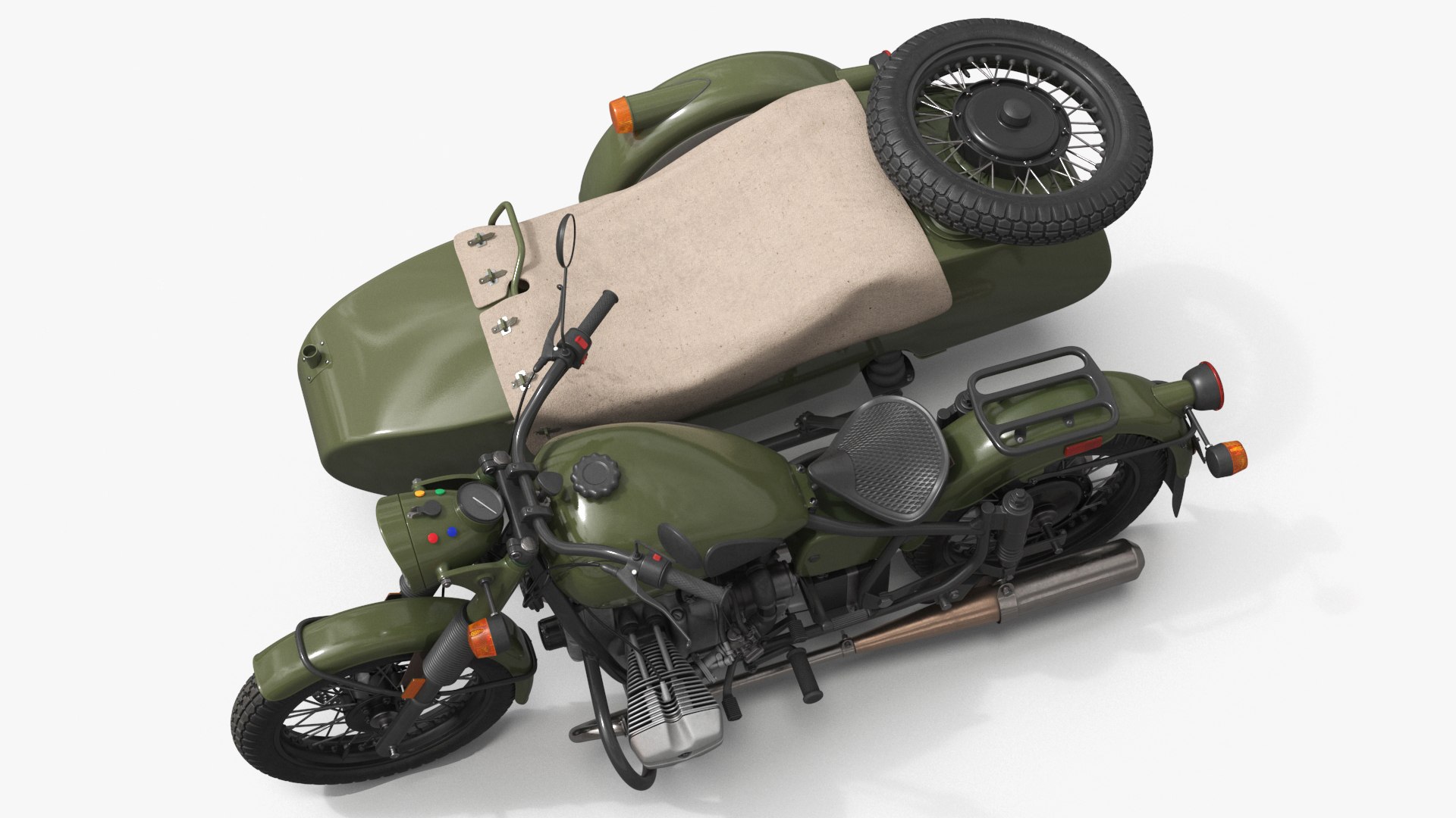 Vintage Motorcycle With Sidecar 3D Model - TurboSquid 2399341