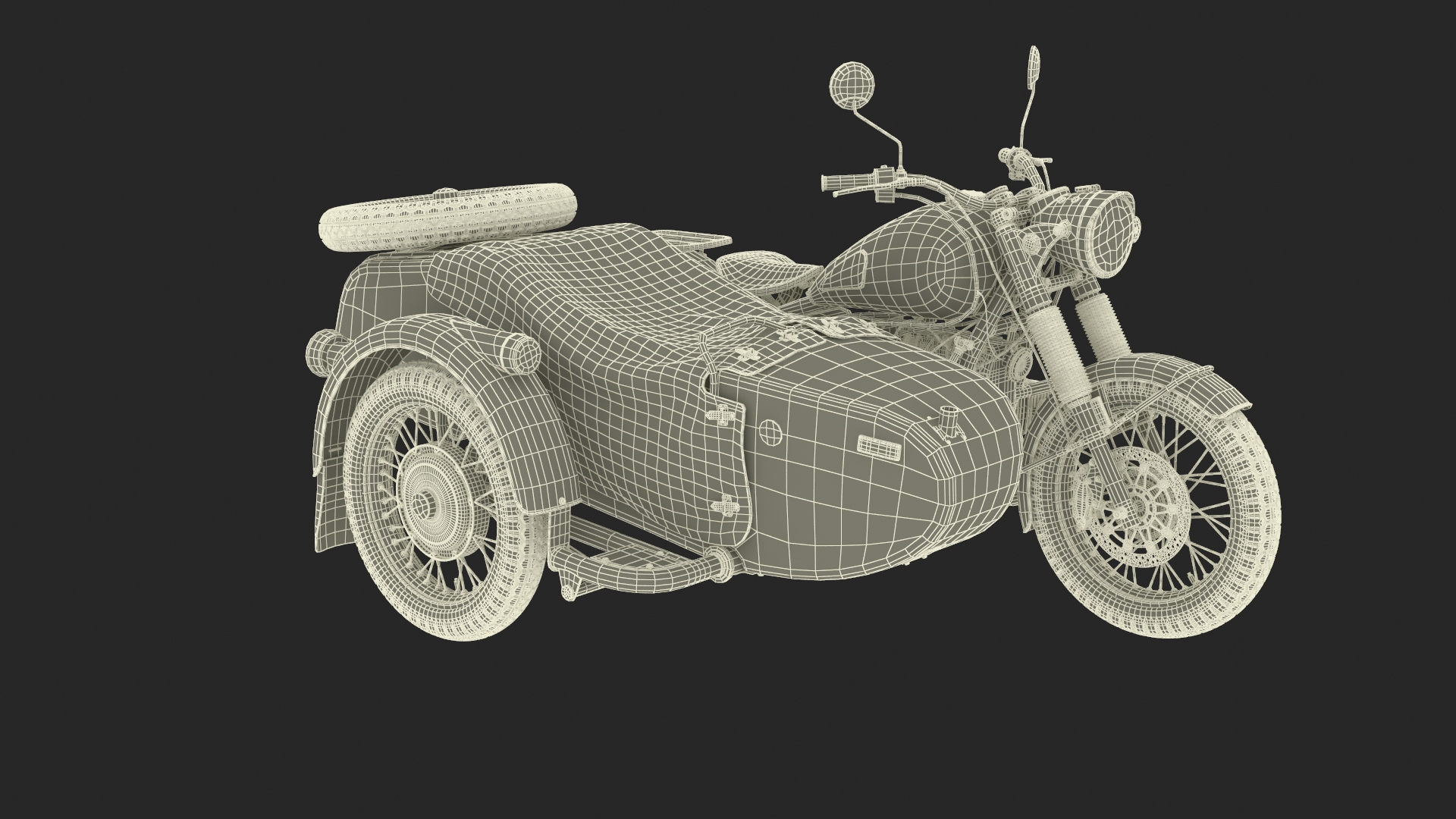 Vintage Motorcycle With Sidecar 3D Model - TurboSquid 2399341
