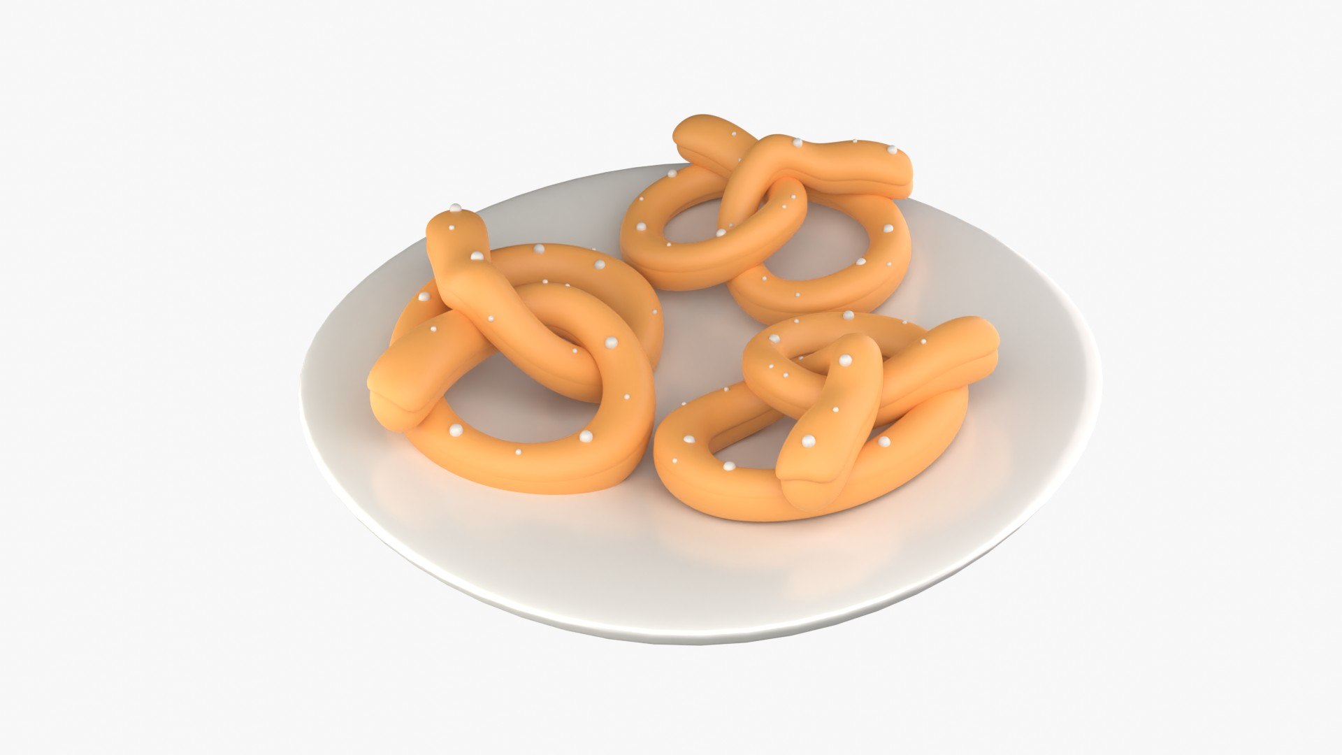 3D Pretzel Plate - TurboSquid 2252052