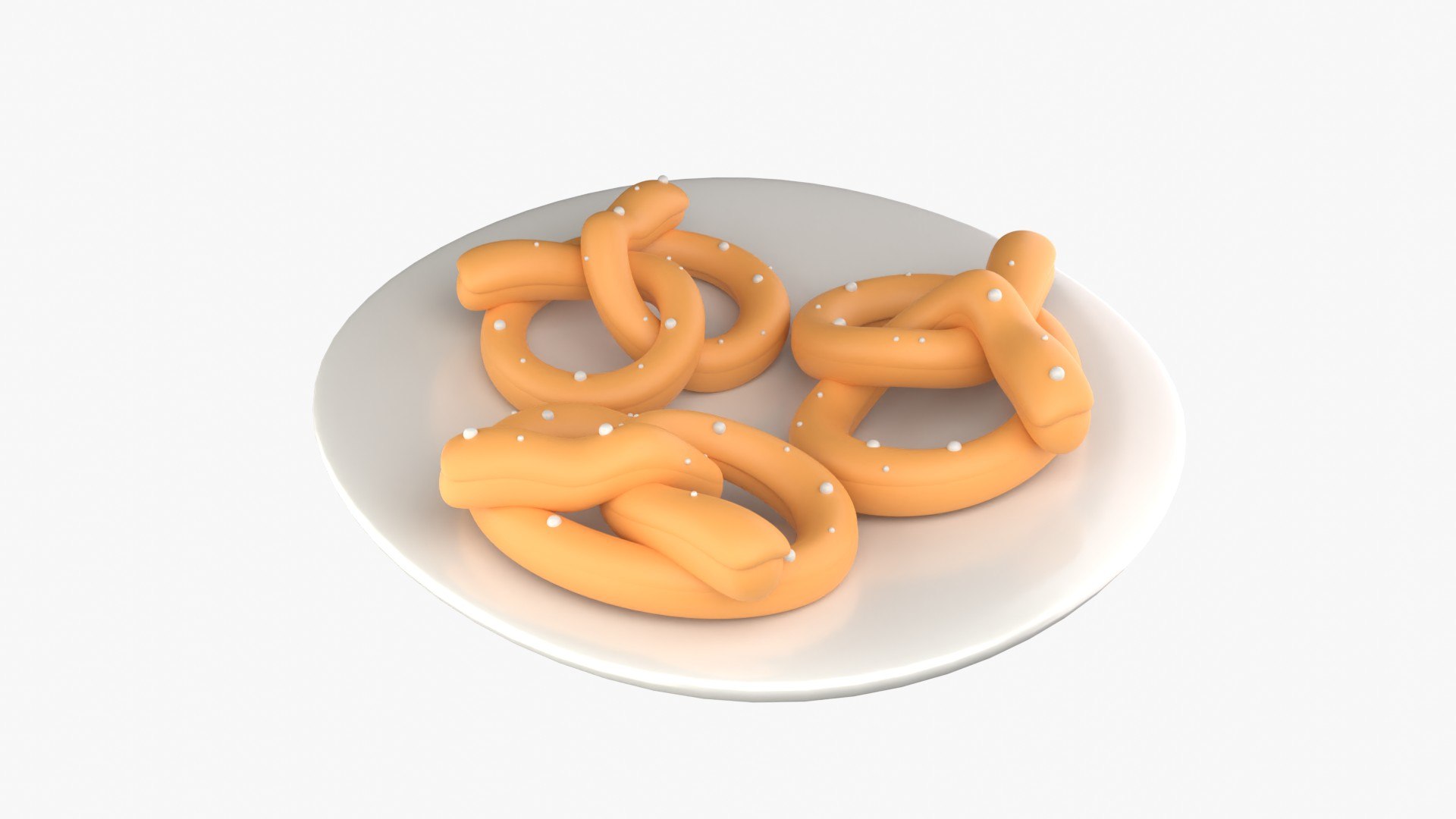 3D Pretzel Plate - TurboSquid 2252052