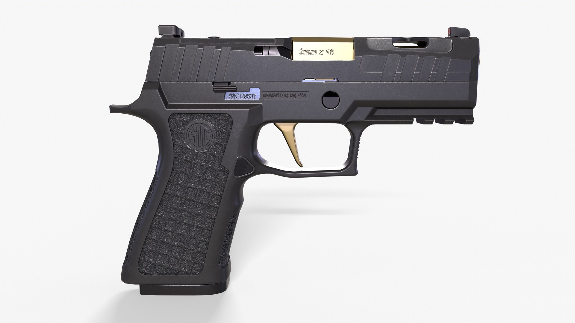 3D Sig Sauer P320 X-Carry Spectre Low Poly All Details - TurboSquid 2061879