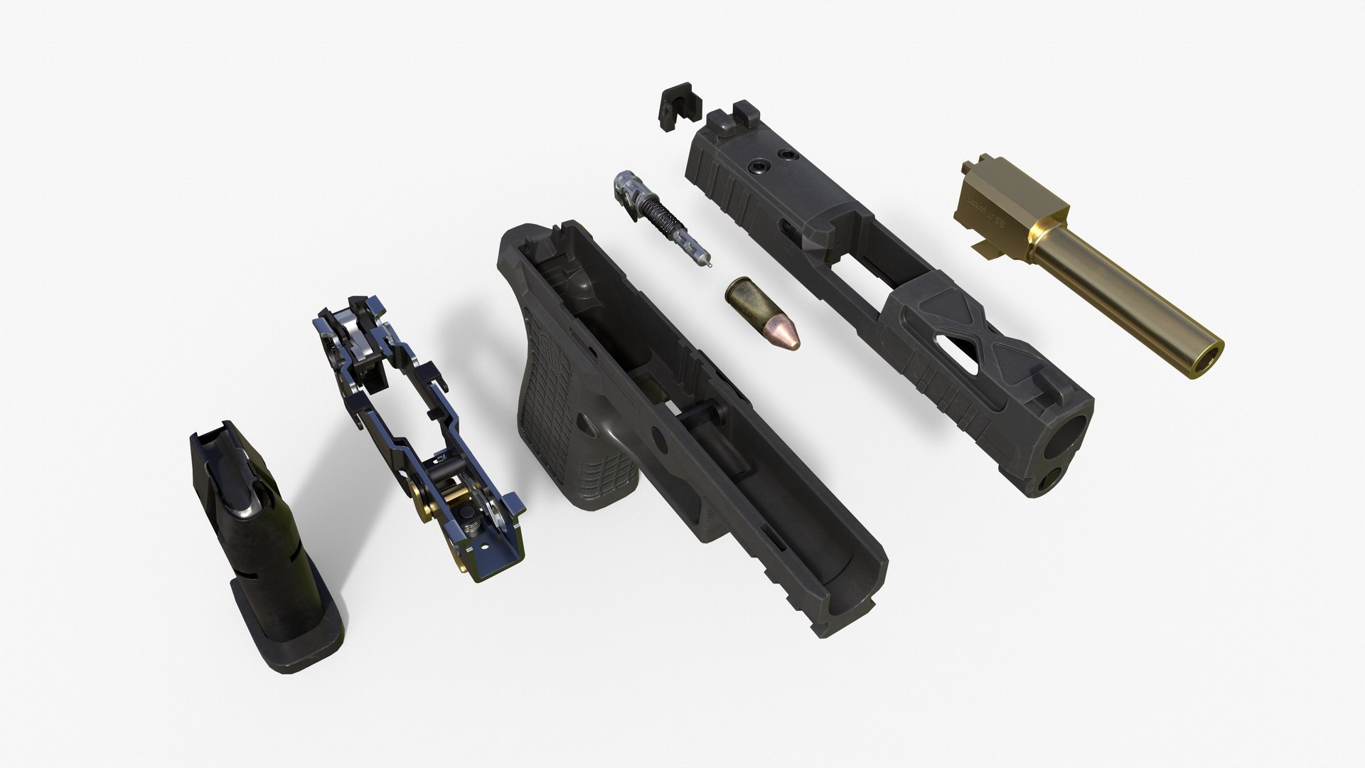 3D Sig Sauer P320 X-Carry Spectre Low Poly All Details - TurboSquid 2061879