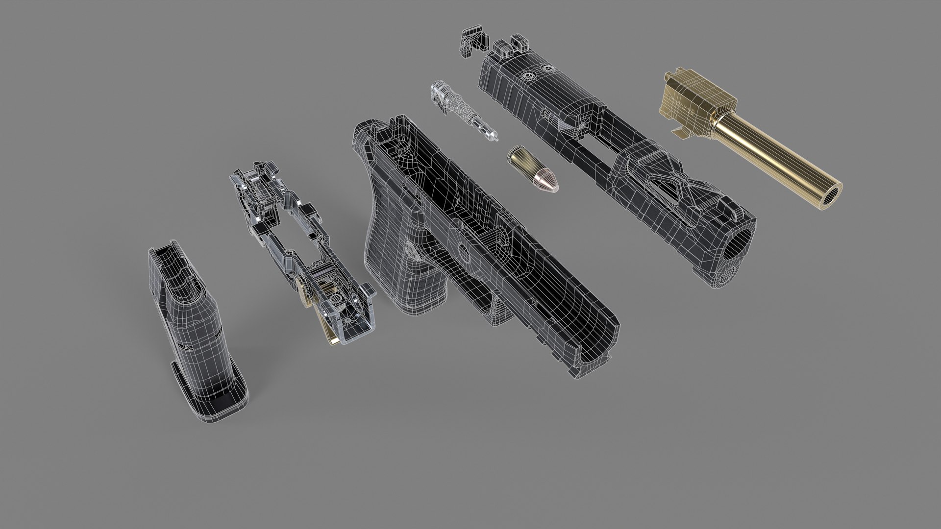 3D Sig Sauer P320 X-Carry Spectre Low Poly All Details - TurboSquid 2061879