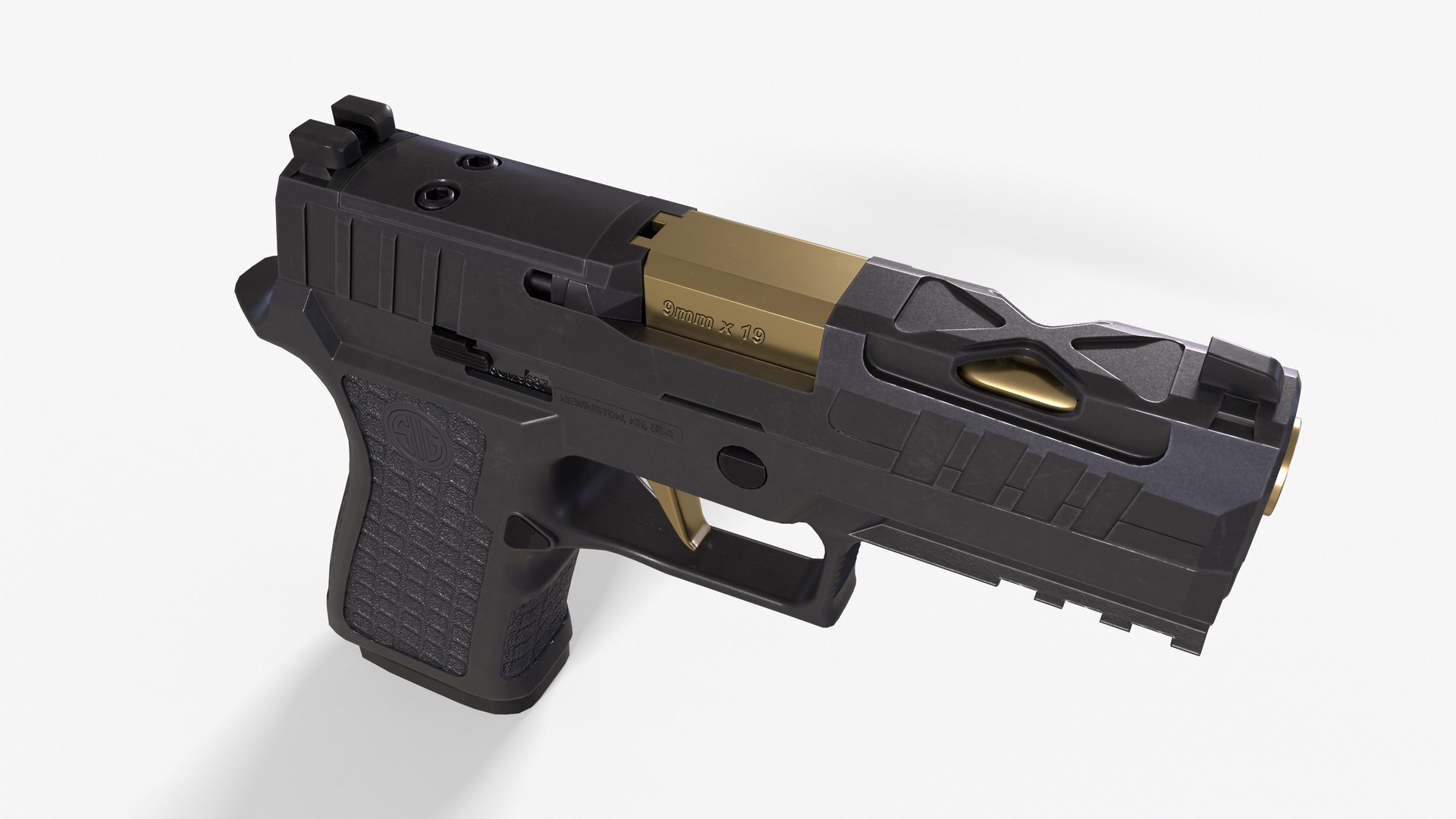 3D Sig Sauer P320 X-Carry Spectre Low Poly All Details - TurboSquid 2061879