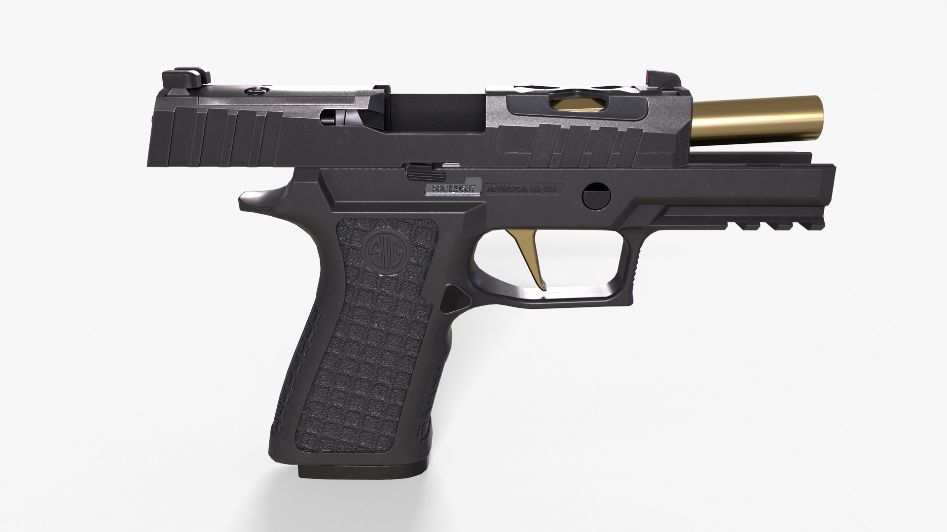 3D Sig Sauer P320 X-Carry Spectre Low Poly All Details - TurboSquid 2061879