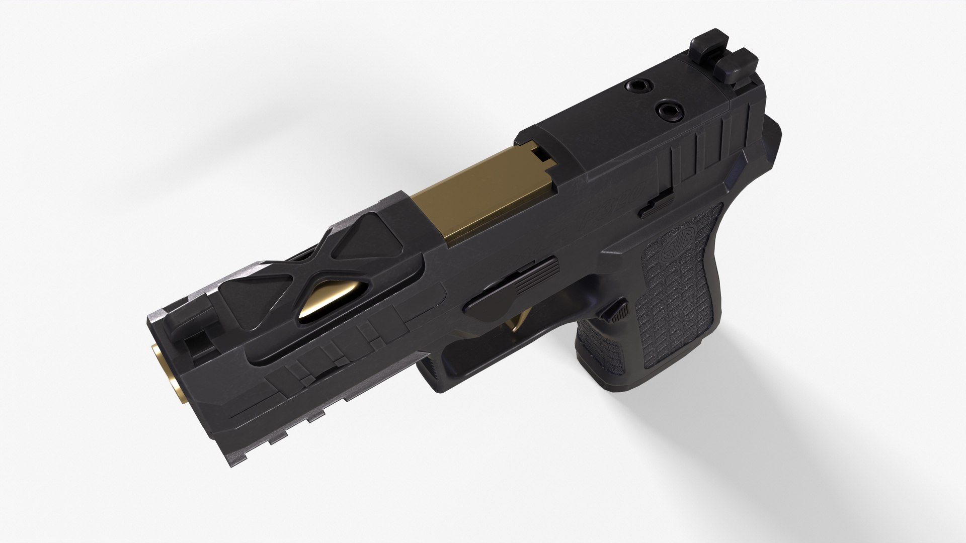 3D Sig Sauer P320 X-Carry Spectre Low Poly All Details - TurboSquid 2061879