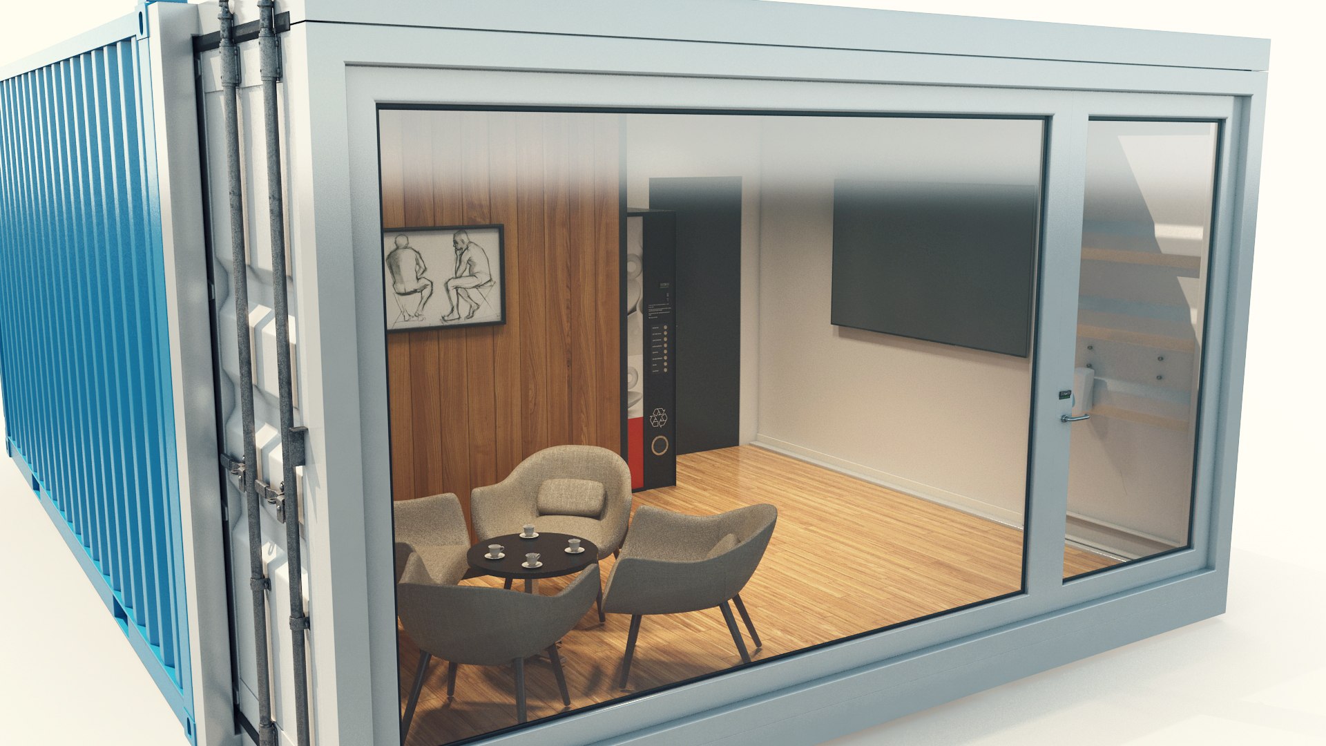 3D Office Space Container Model - TurboSquid 1797590