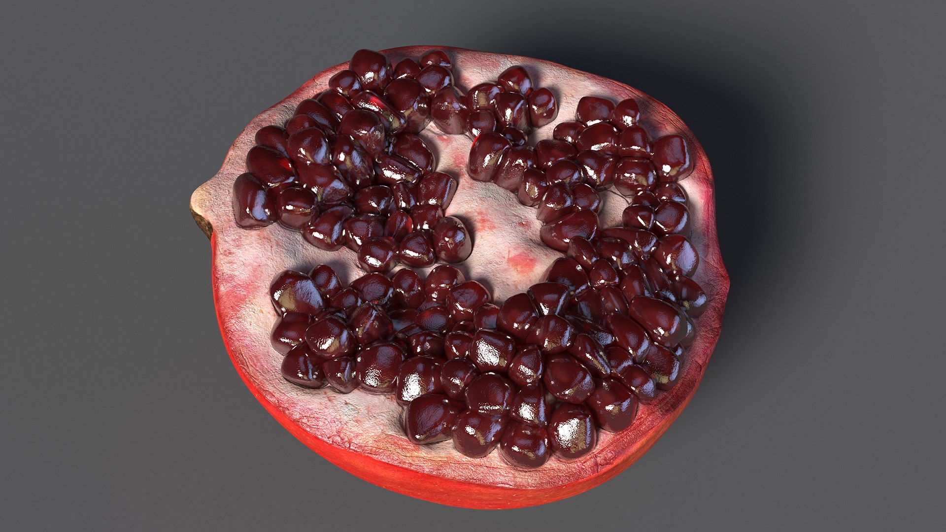 Cross Section Of Pomegranate Red Fruit 3D - TurboSquid 2117722