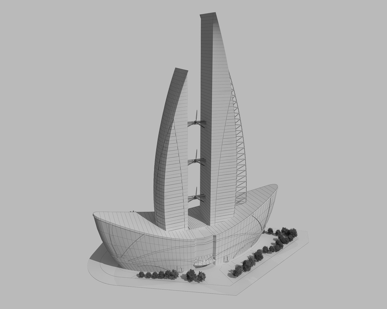 3D 0123 - Boat Skyscraper - 2Ds Drawing - 3Ds Files - TurboSquid 2236436