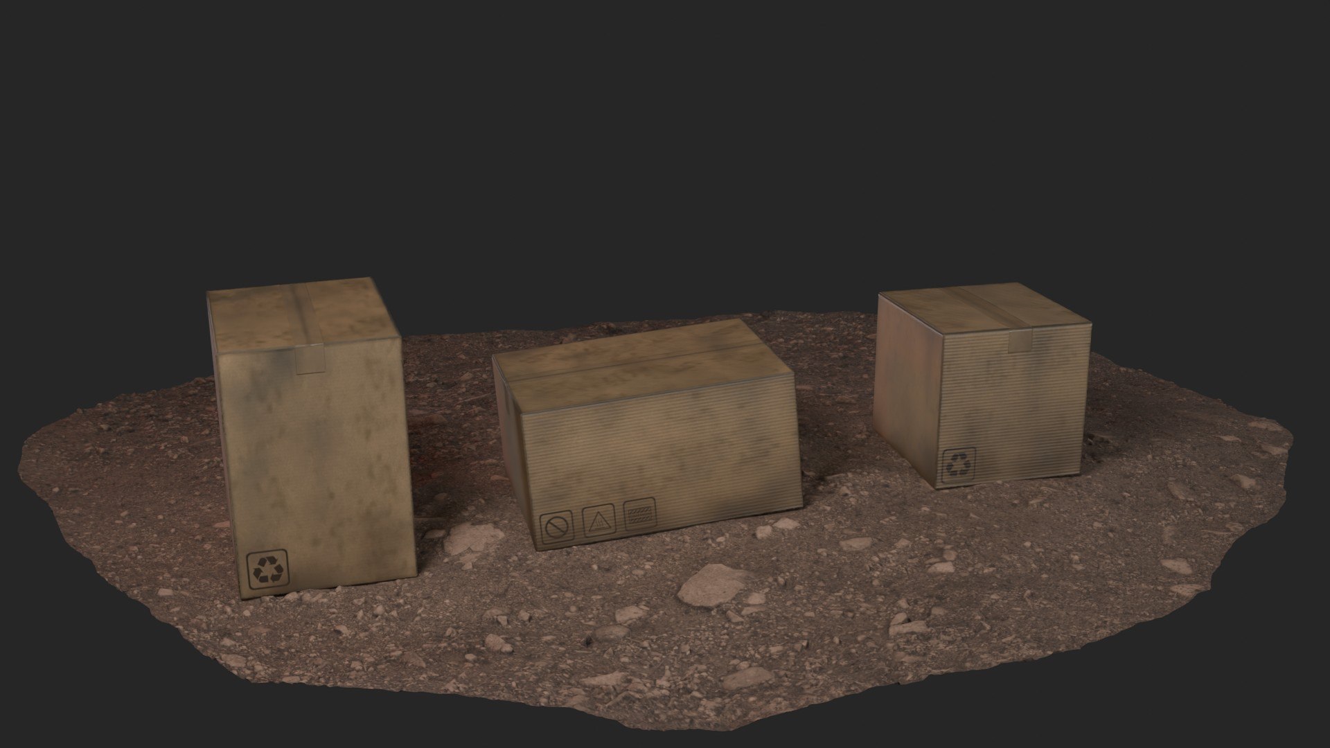 Dirty Cartoon Boxes Low Poly 3D - TurboSquid 2423053