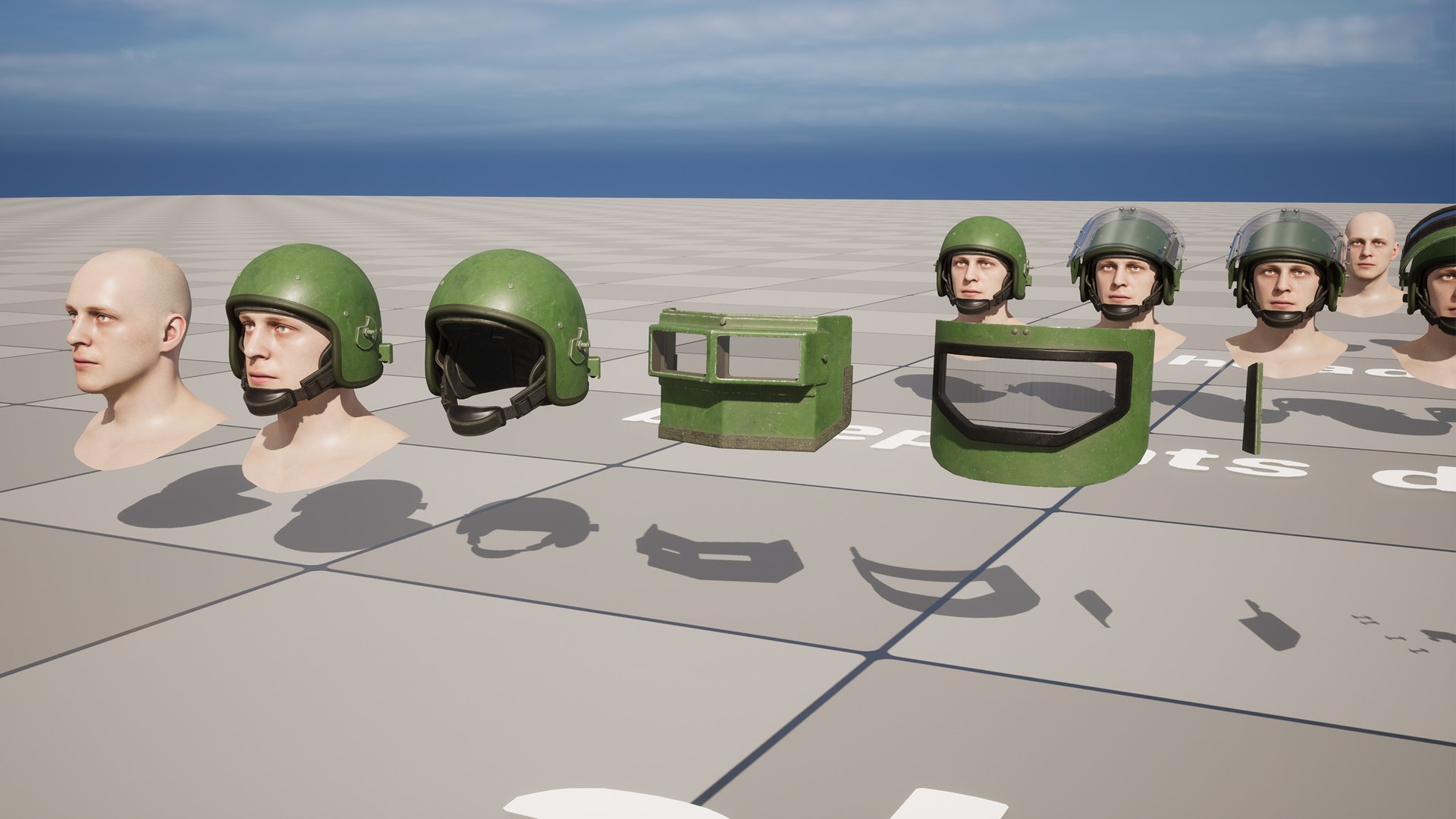 Modular military helmet ZSH-1-2M 3D model - TurboSquid 1948168