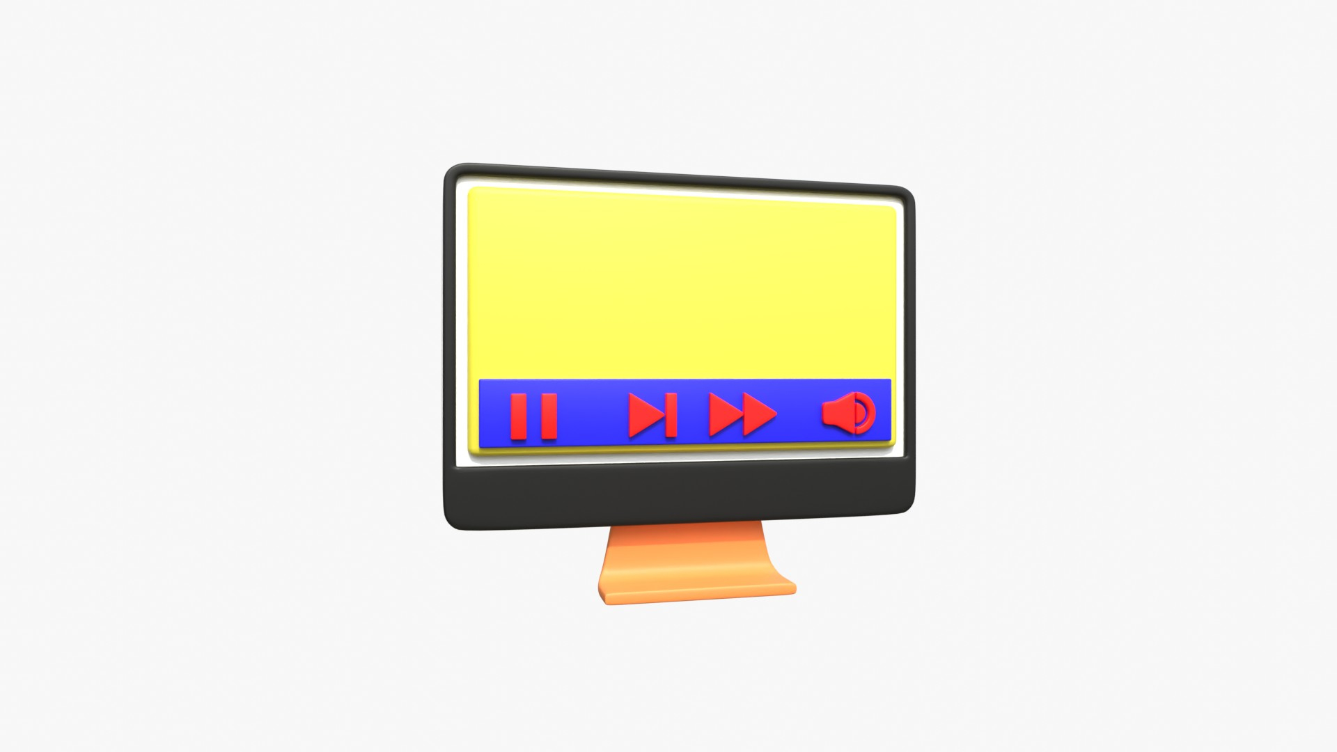 Play Pause Video 3D Model - TurboSquid 2280596