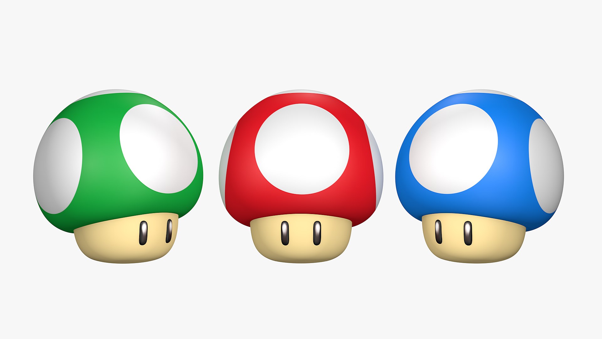 Mario bros Mushroom All Colors 3D model - TurboSquid 2060468