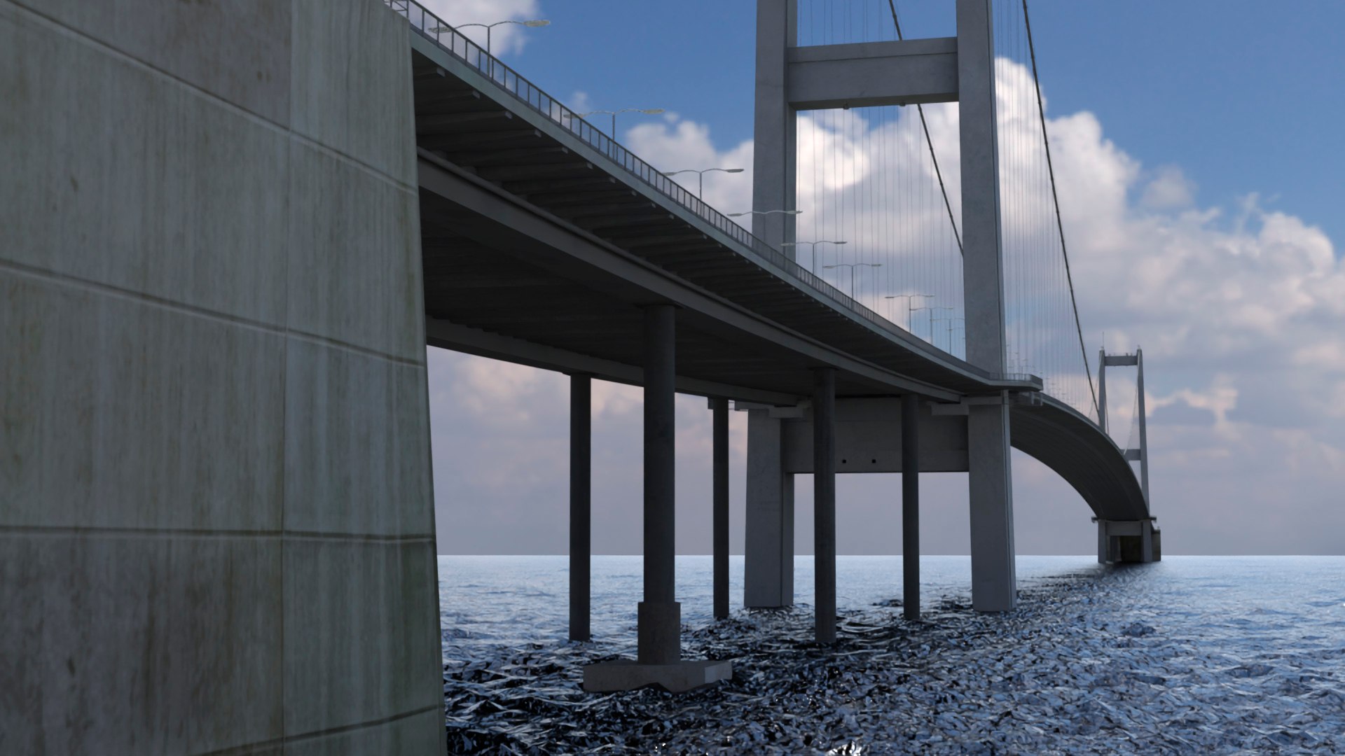 Bosphorus Suspension Bridge Structure Model - TurboSquid 2261793