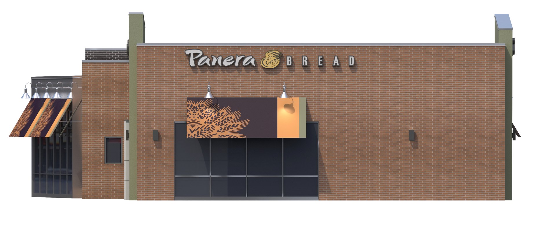 3D Exterior Panera Bread - TurboSquid 1246493