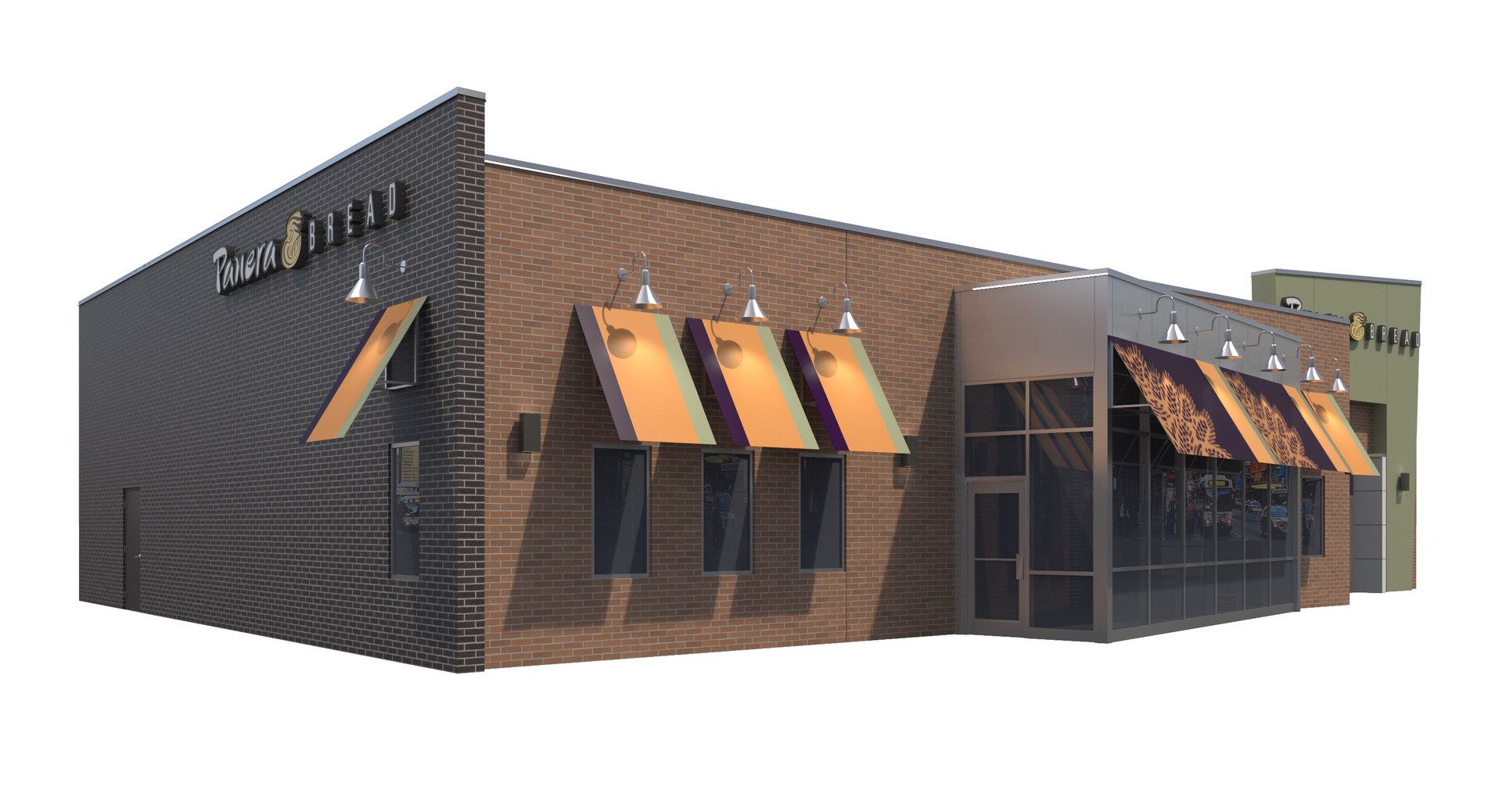 3D Exterior Panera Bread - TurboSquid 1246493