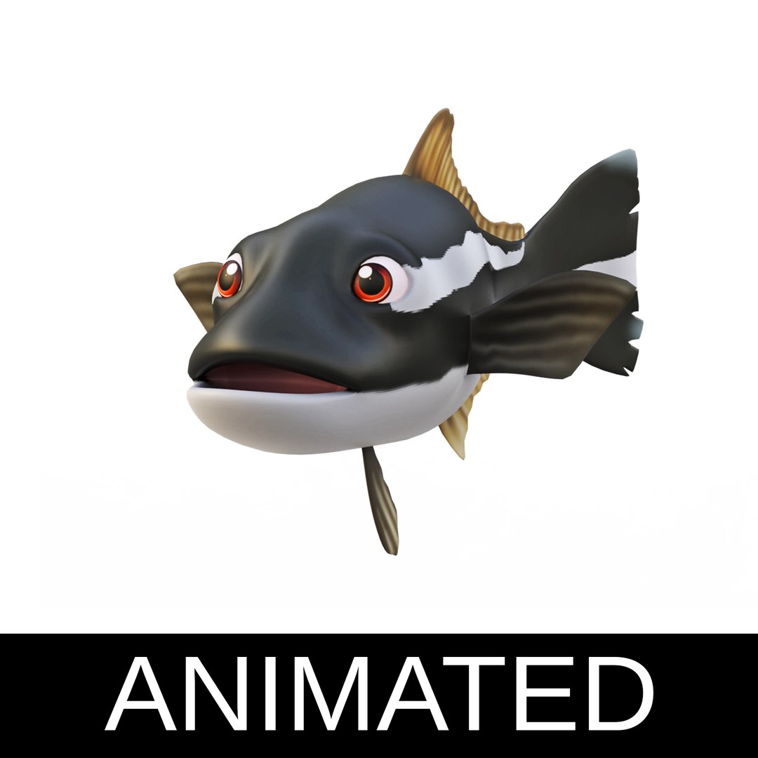 Cobia fish toon animation 3D - TurboSquid 1585551