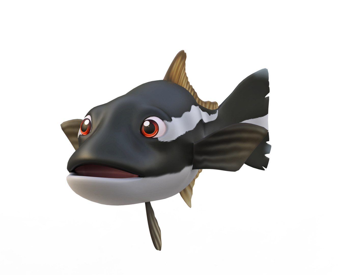 Cobia fish toon animation 3D - TurboSquid 1585551