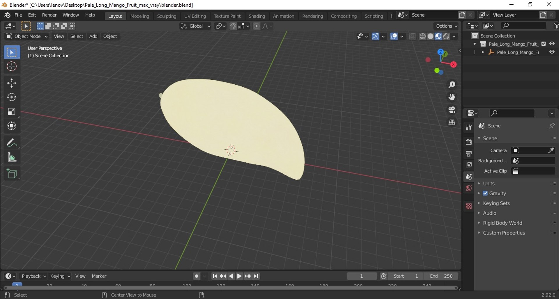 3D Model Pale Long Mango Fruit For 3D Print - TurboSquid 2259835