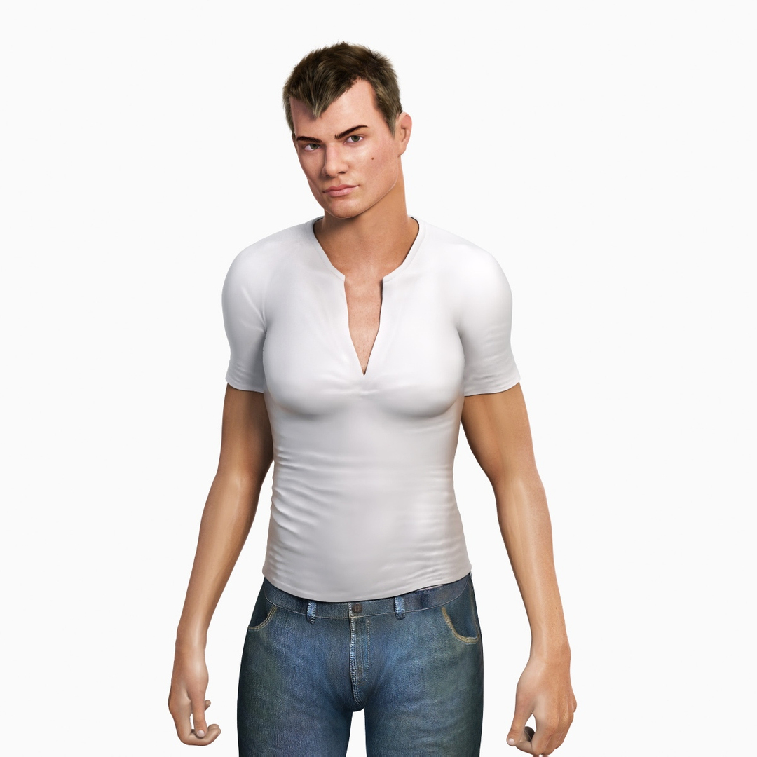 european man character darrel 3d max