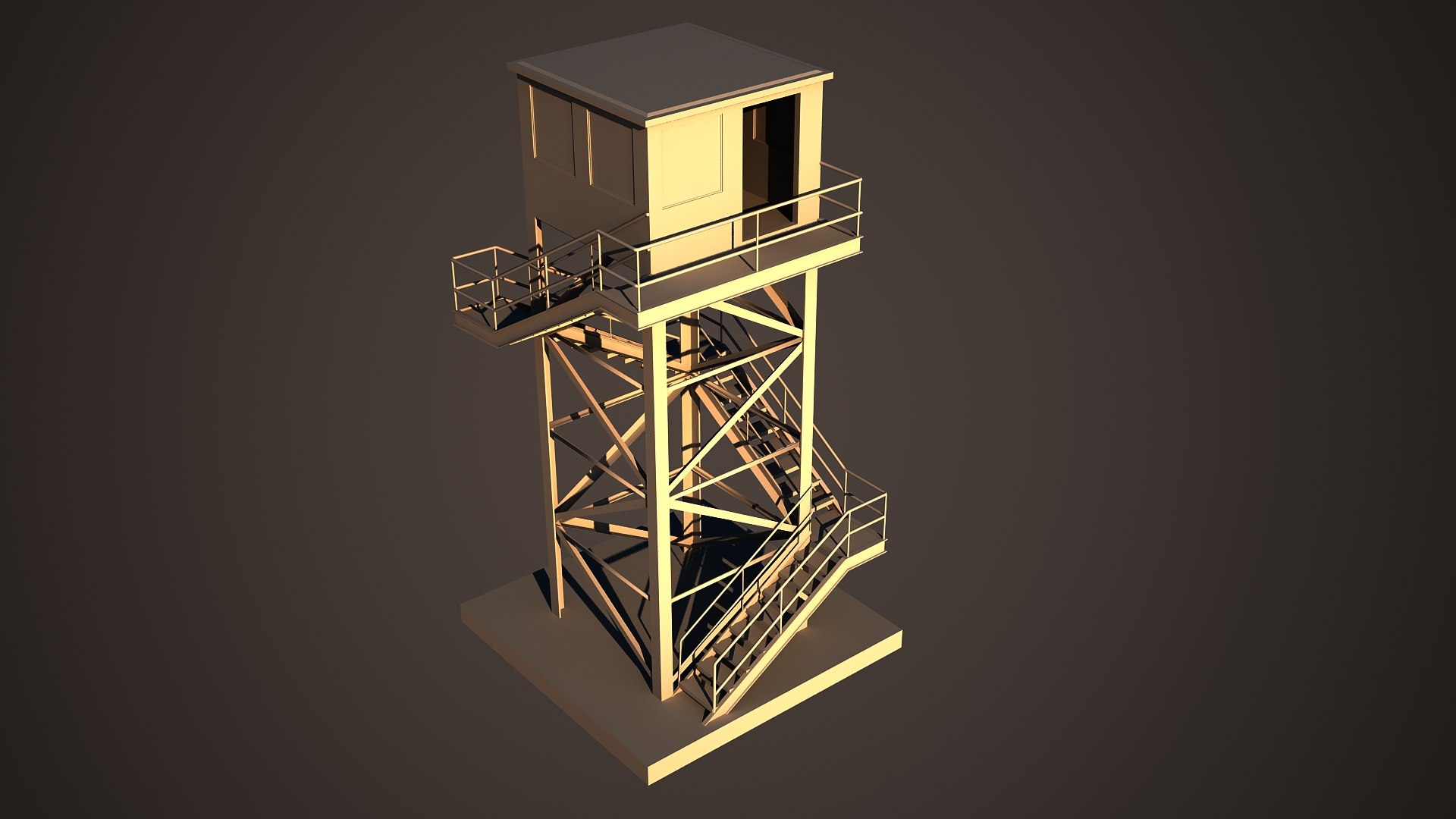 3d Watch Tower Model