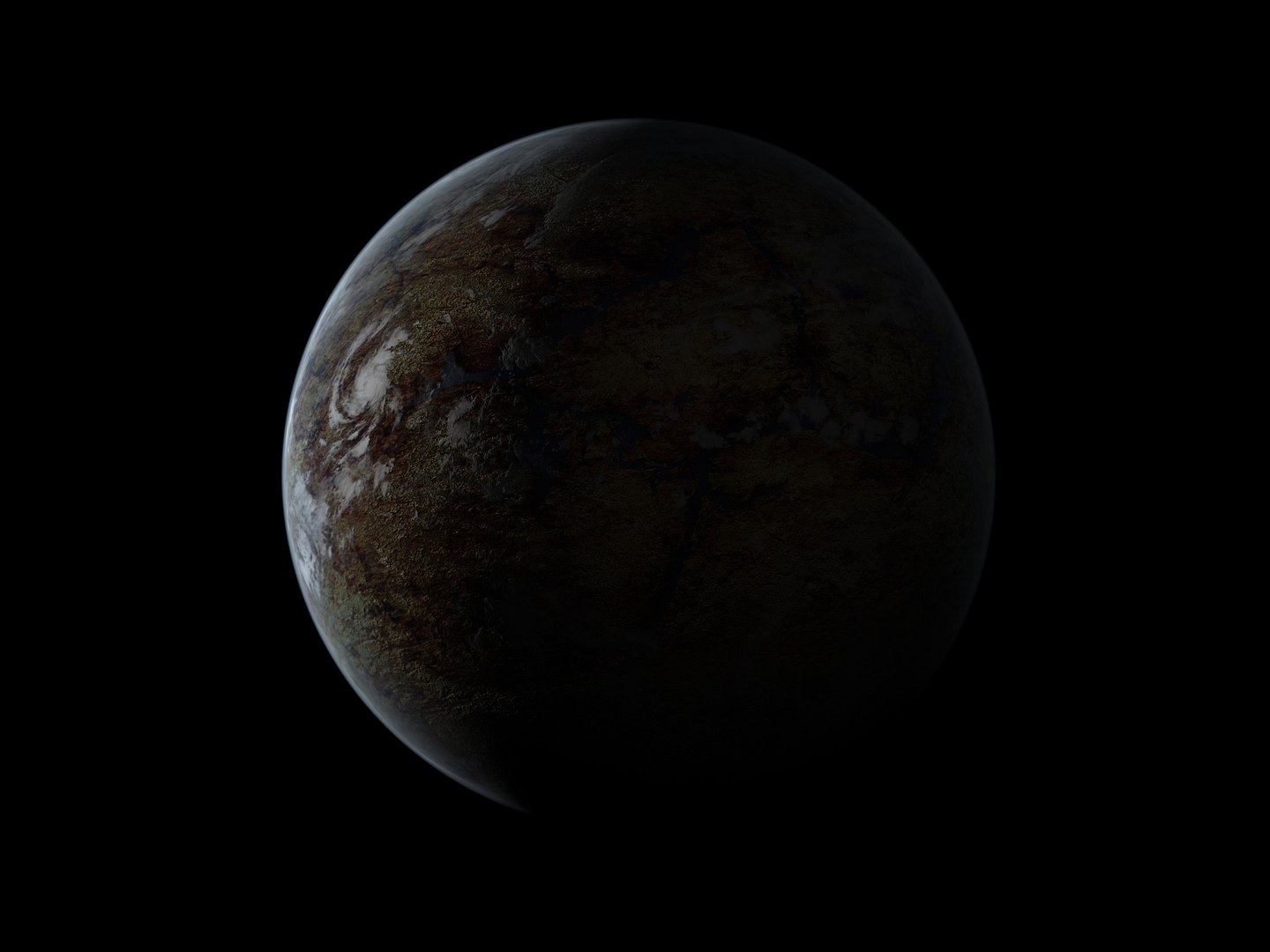 3d Barren Planet Model