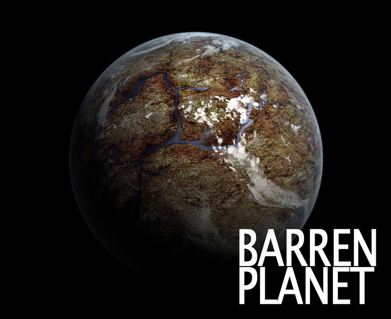 3d Barren Planet Model