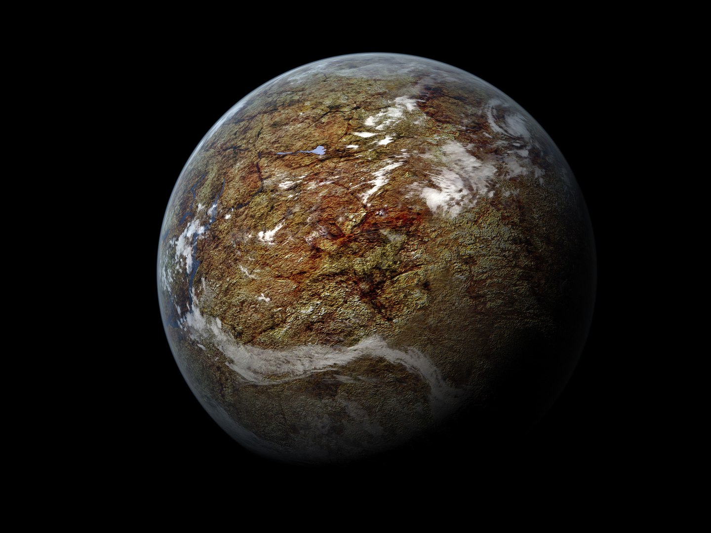 3d Barren Planet Model