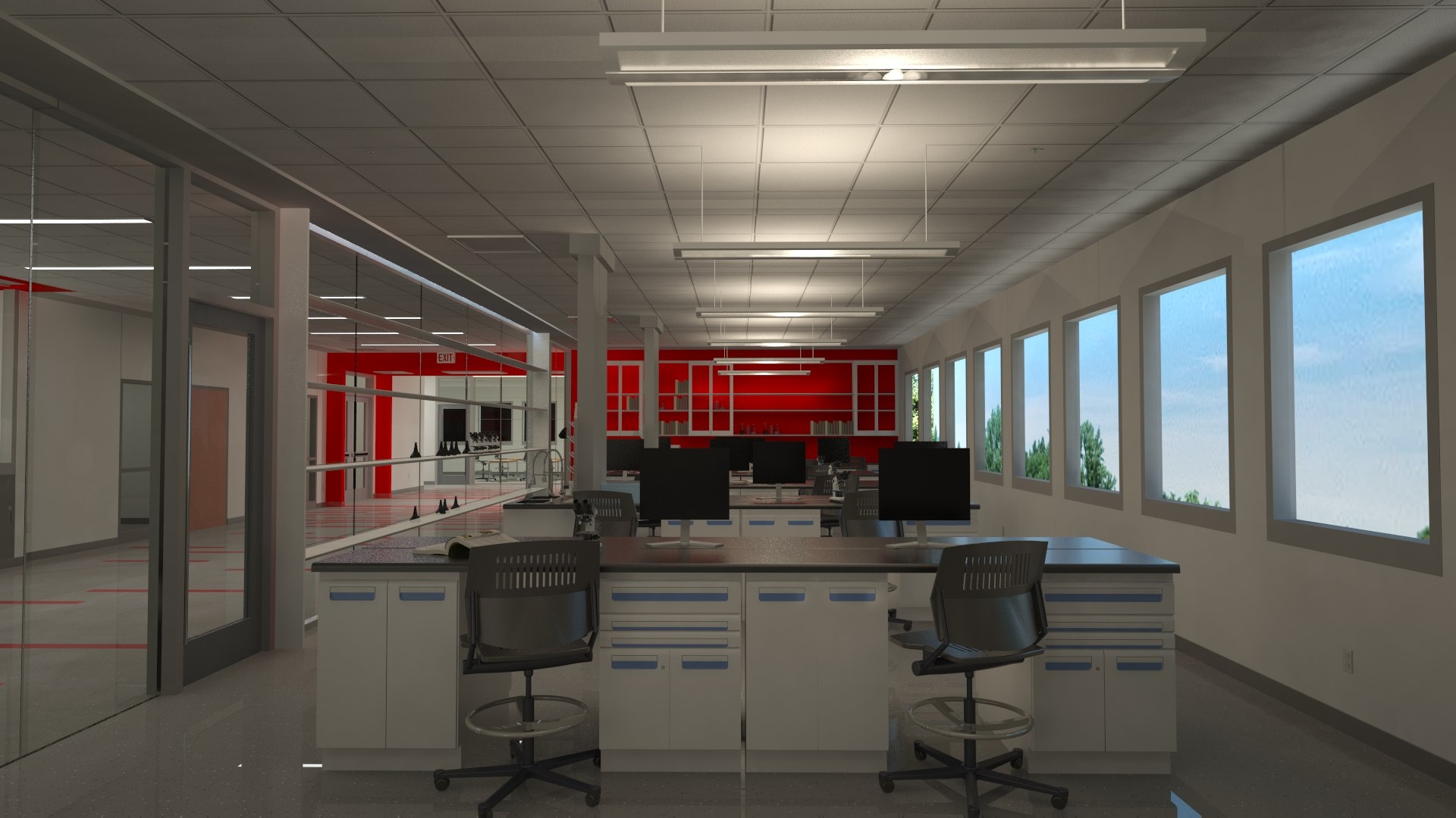 school science lab 3d max
