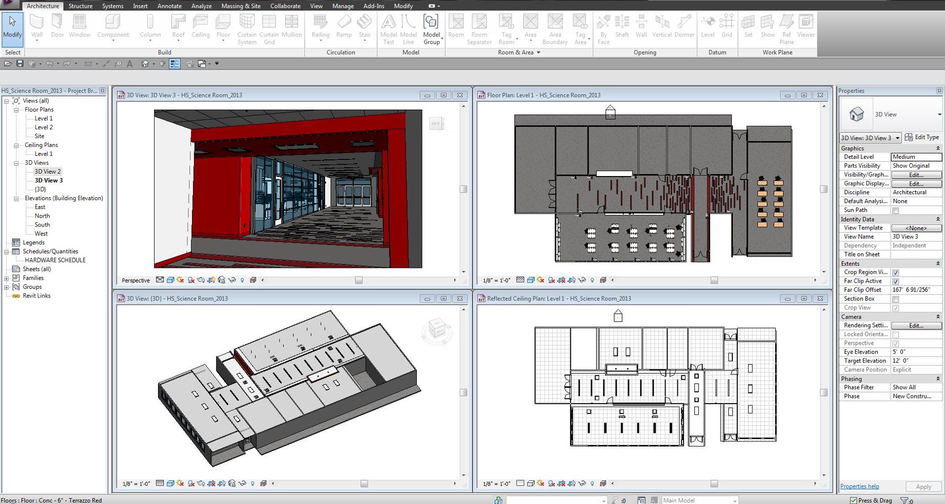 school science lab 3d max