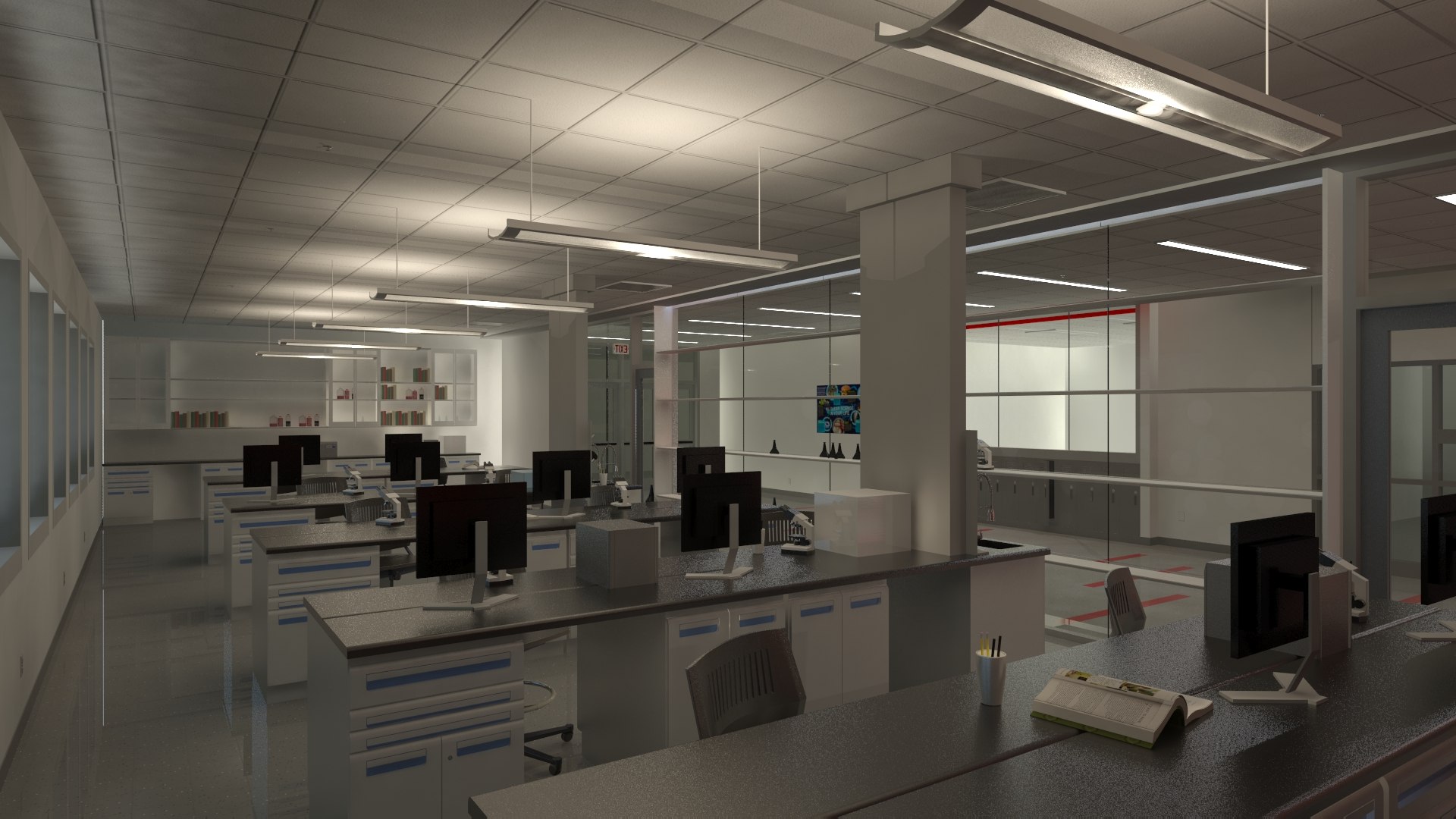 school science lab 3d max