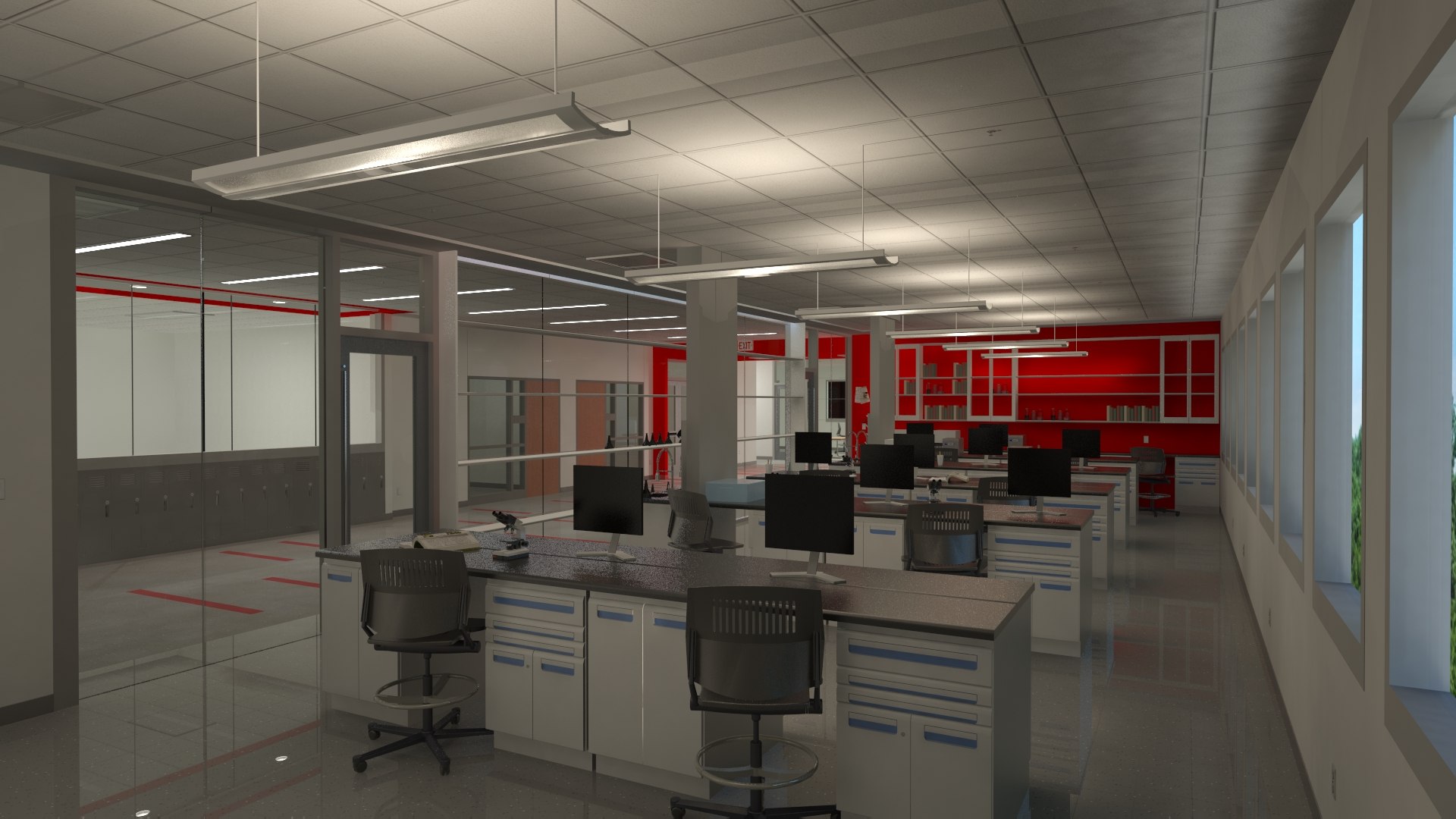 school science lab 3d max