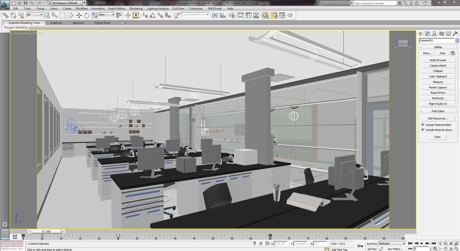 school science lab 3d max