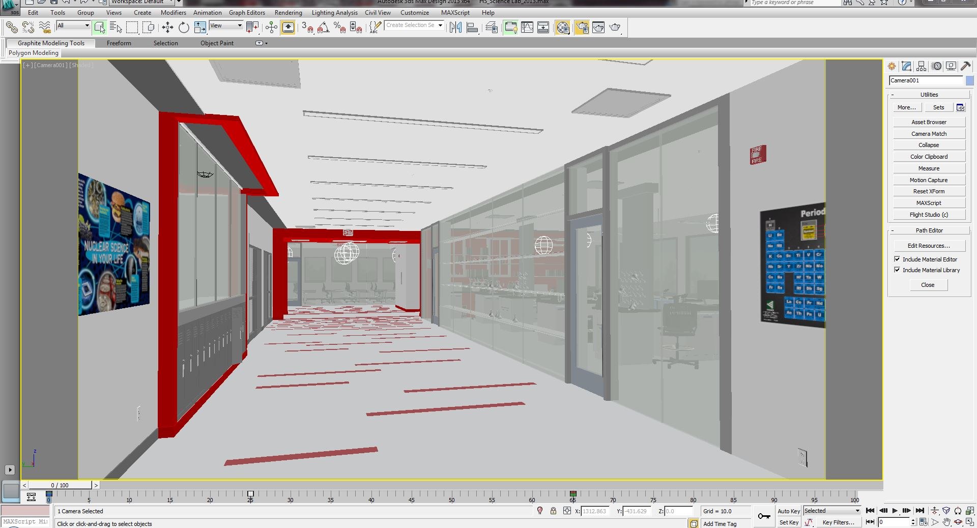 school science lab 3d max