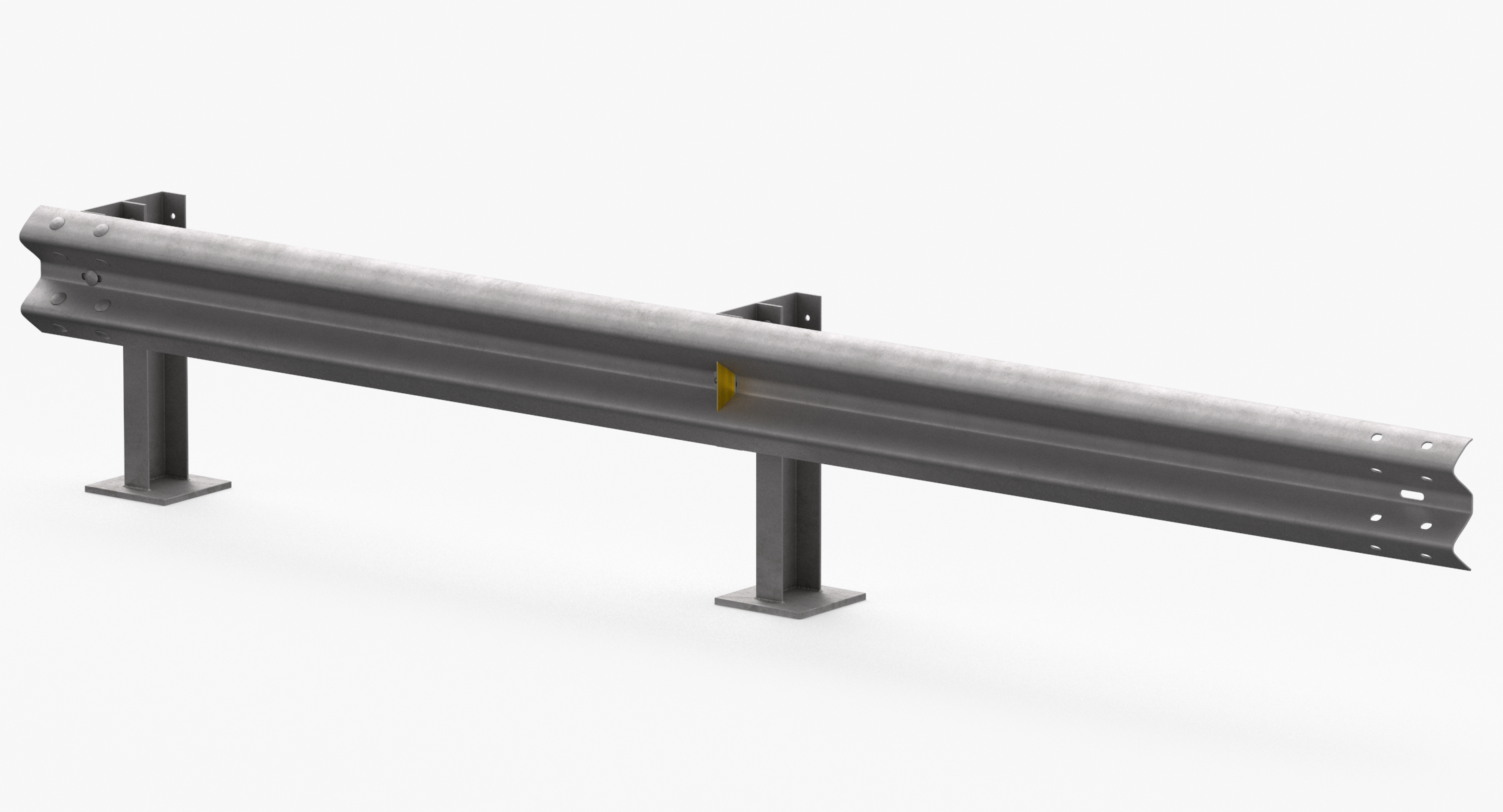 Guardrail W Beam Straight Short Single 3D model - TurboSquid 1915707